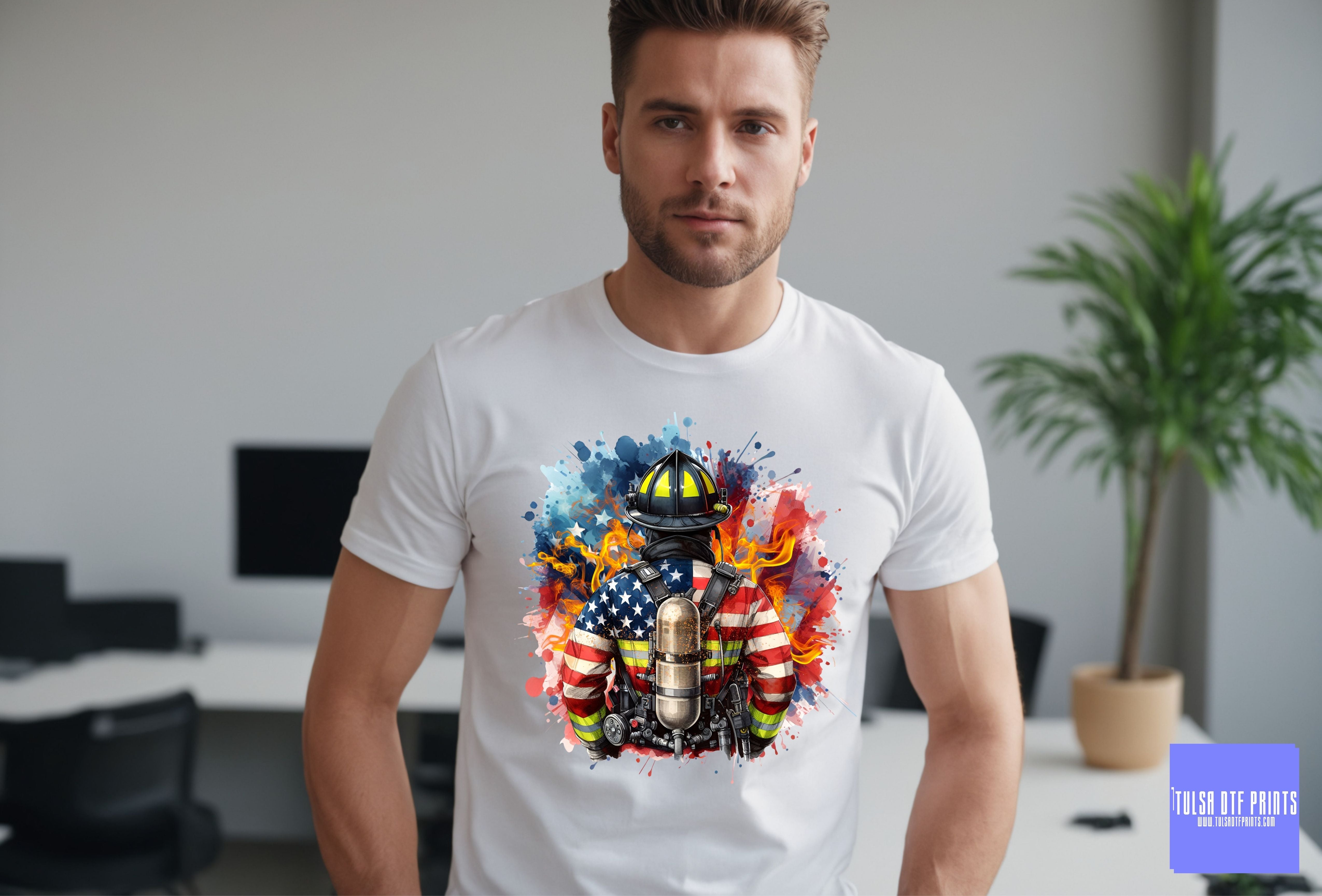 DTF FIREFIGHTER W/ USA JACKET TRANSFER – Tulsa DTF Prints