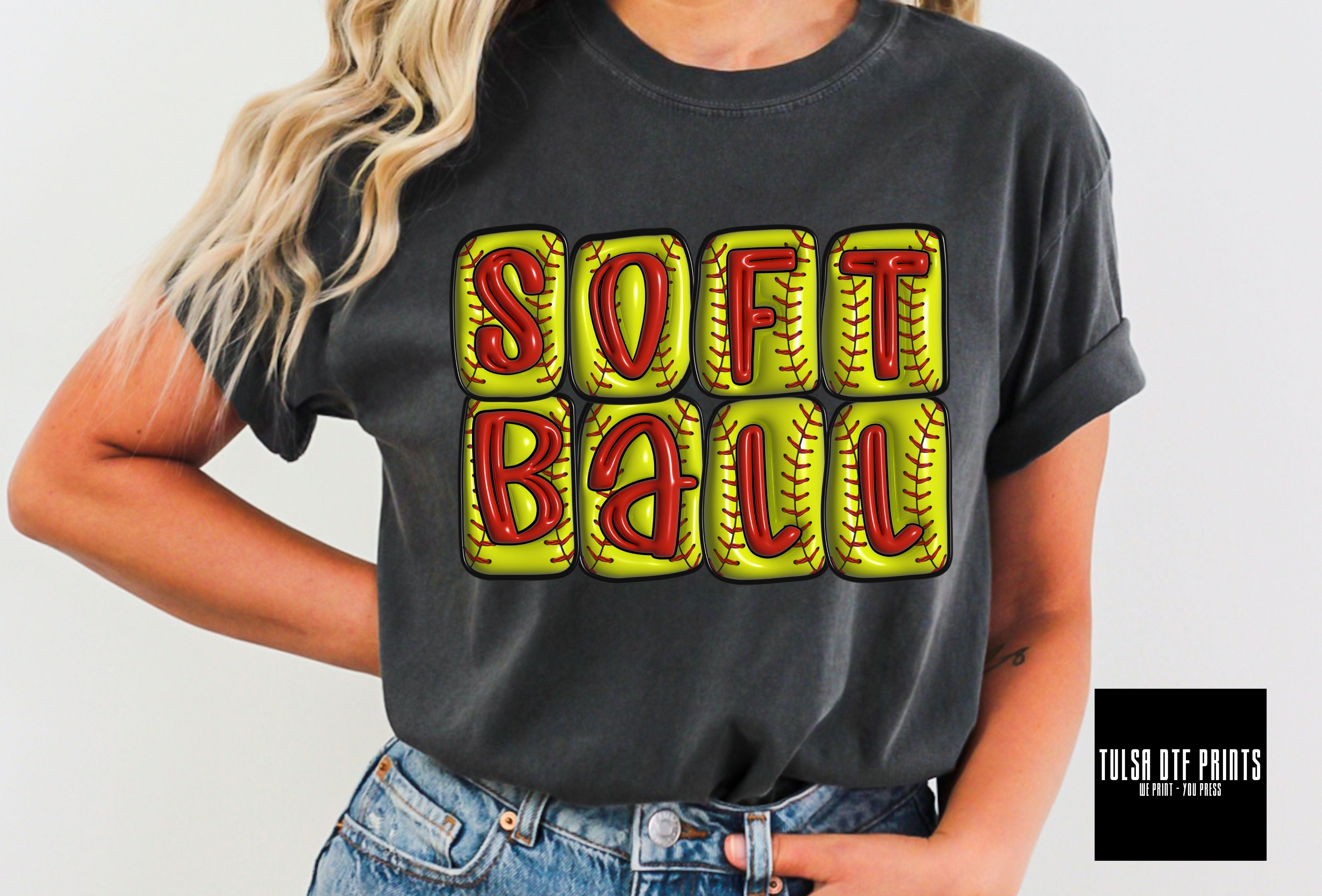 DTF SOFTBALL 3D INFLATED LETTERS TRANSFER – Tulsa DTF Prints