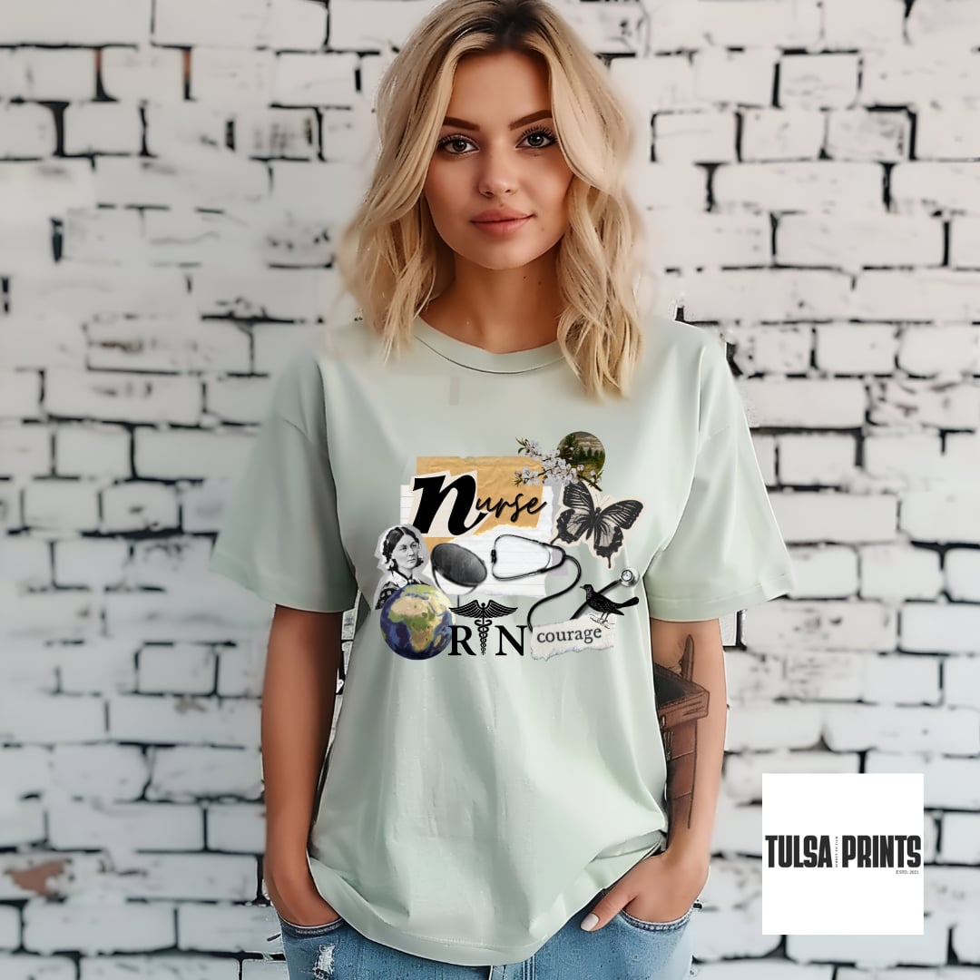 DTF NURSE RETRO COLLAGE TRANSFER – Tulsa DTF Prints