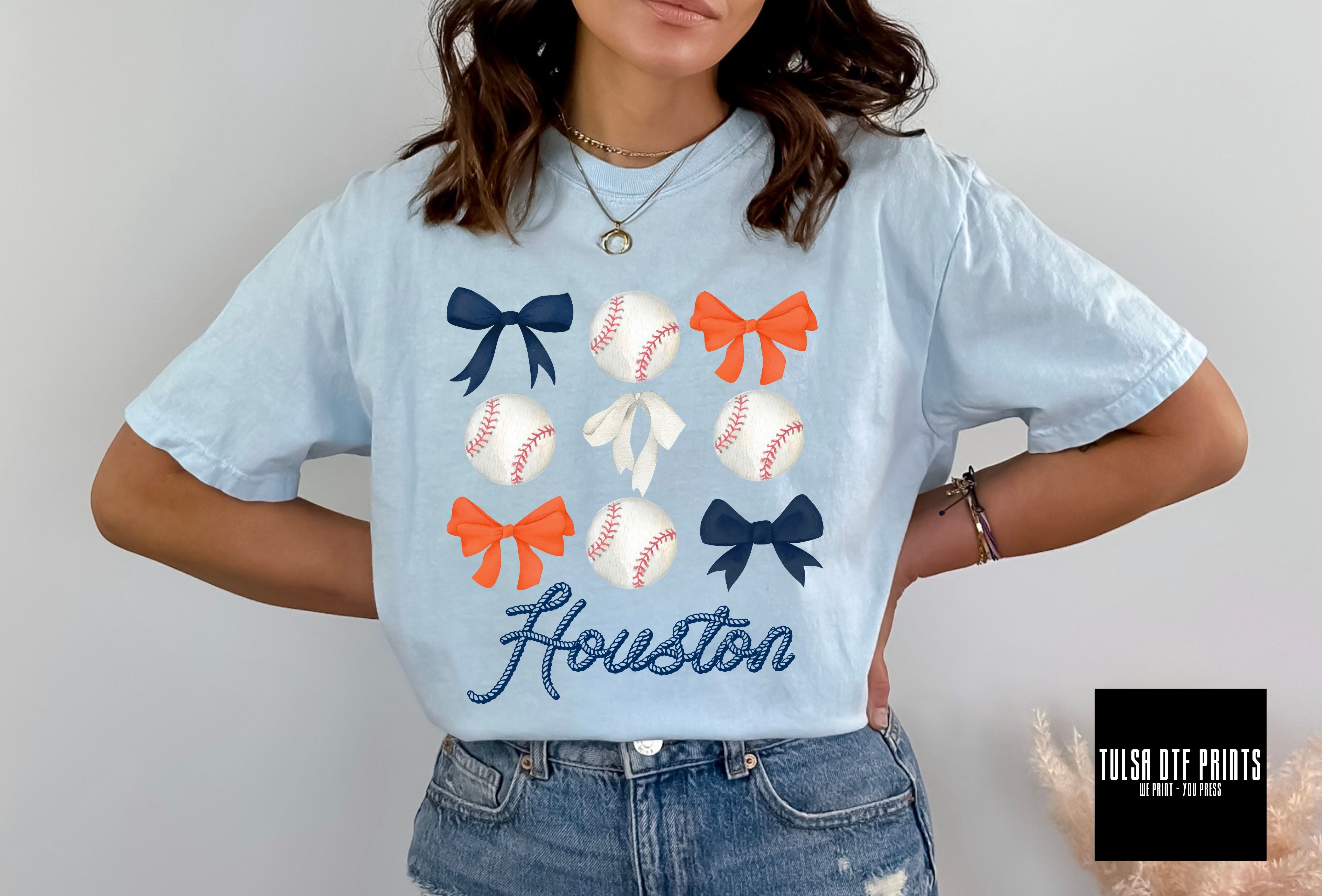 DTF COQUETTE HOUSTON BASEBALL & BOWS TRANSFER – Tulsa DTF Prints