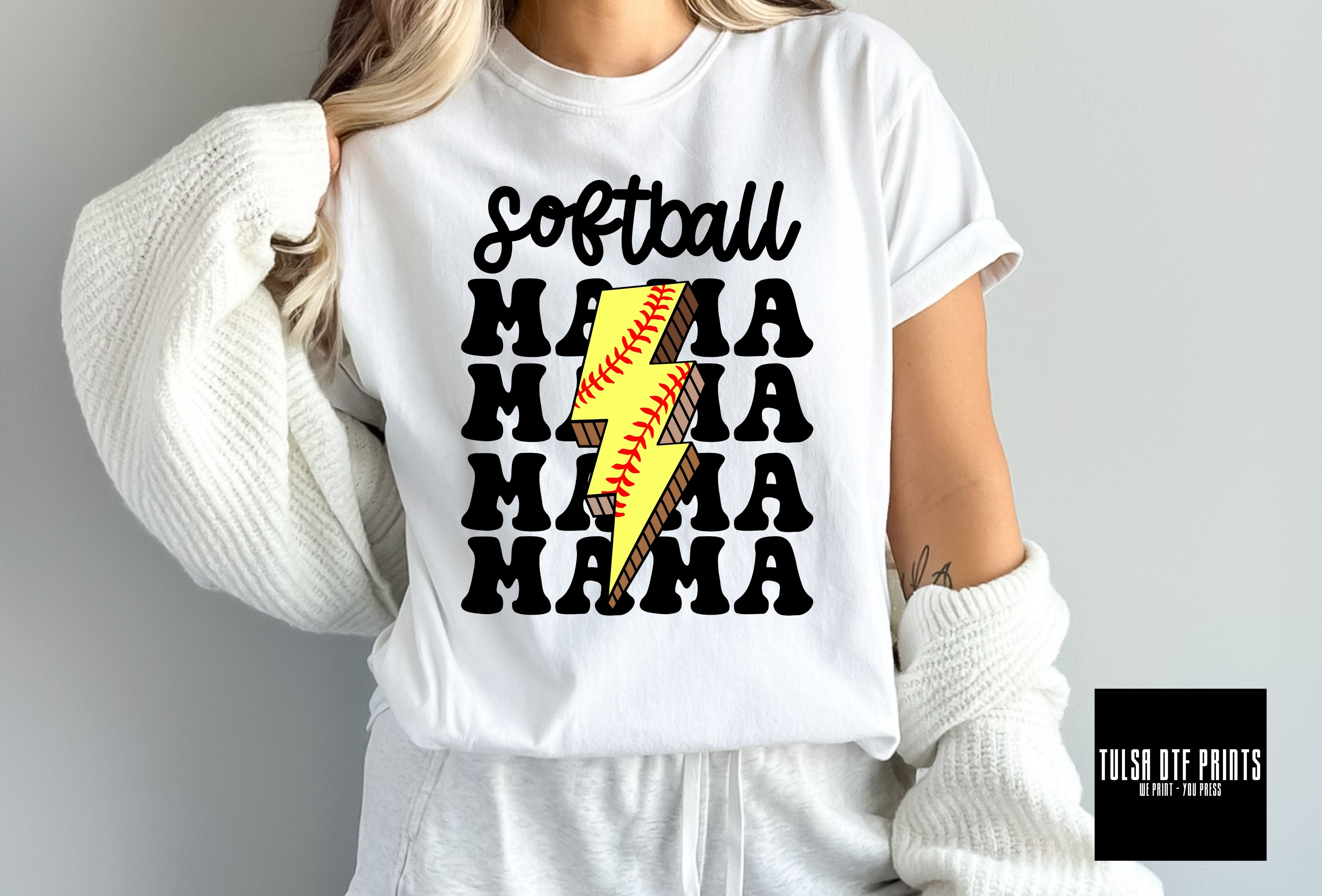 DTF SOFTBALL MAMA STACKED TRANSFER – Tulsa DTF Prints