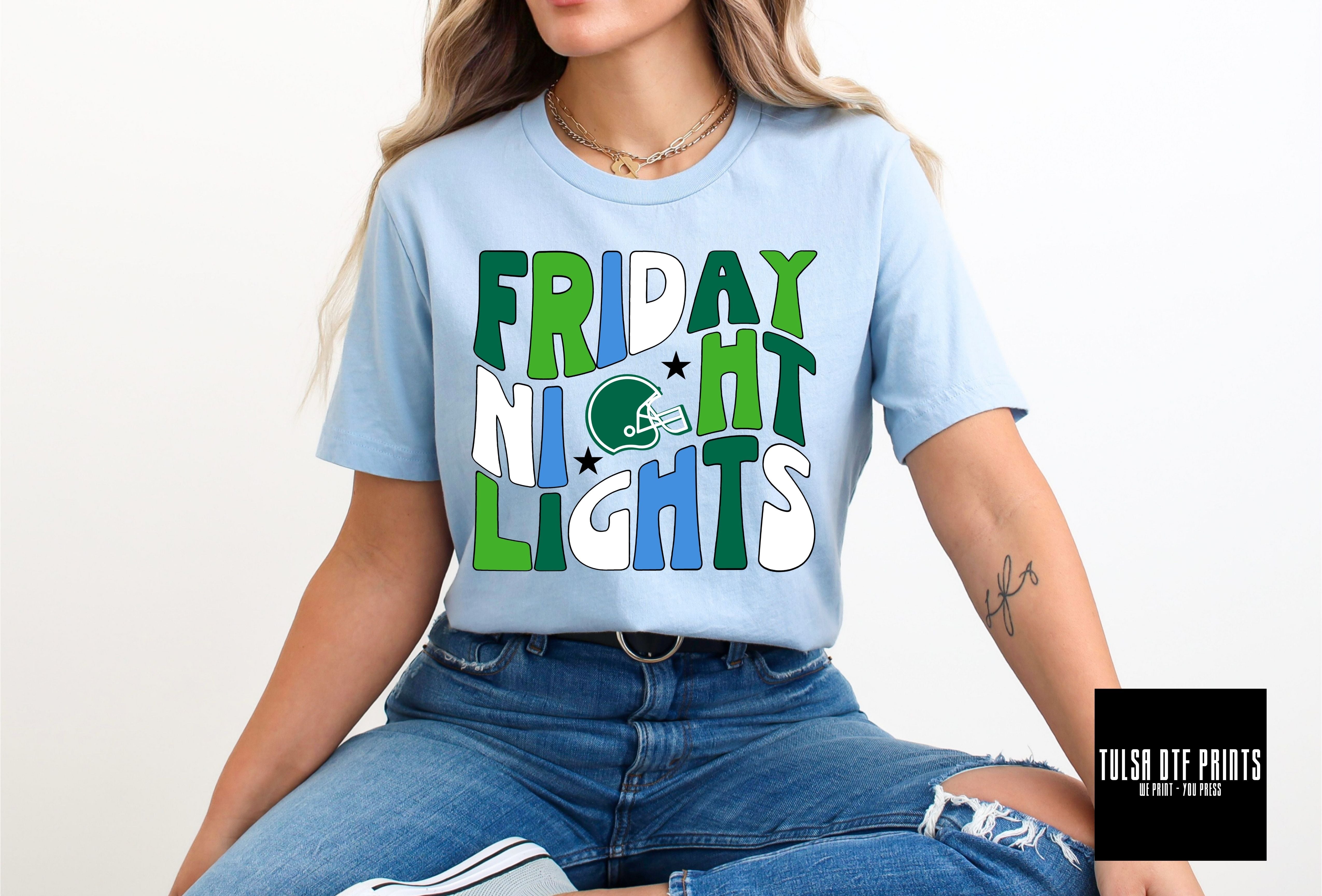 DTF FRIDAY NIGHT LIGHTS GR/WH/BL TRANSFER – Tulsa DTF Prints