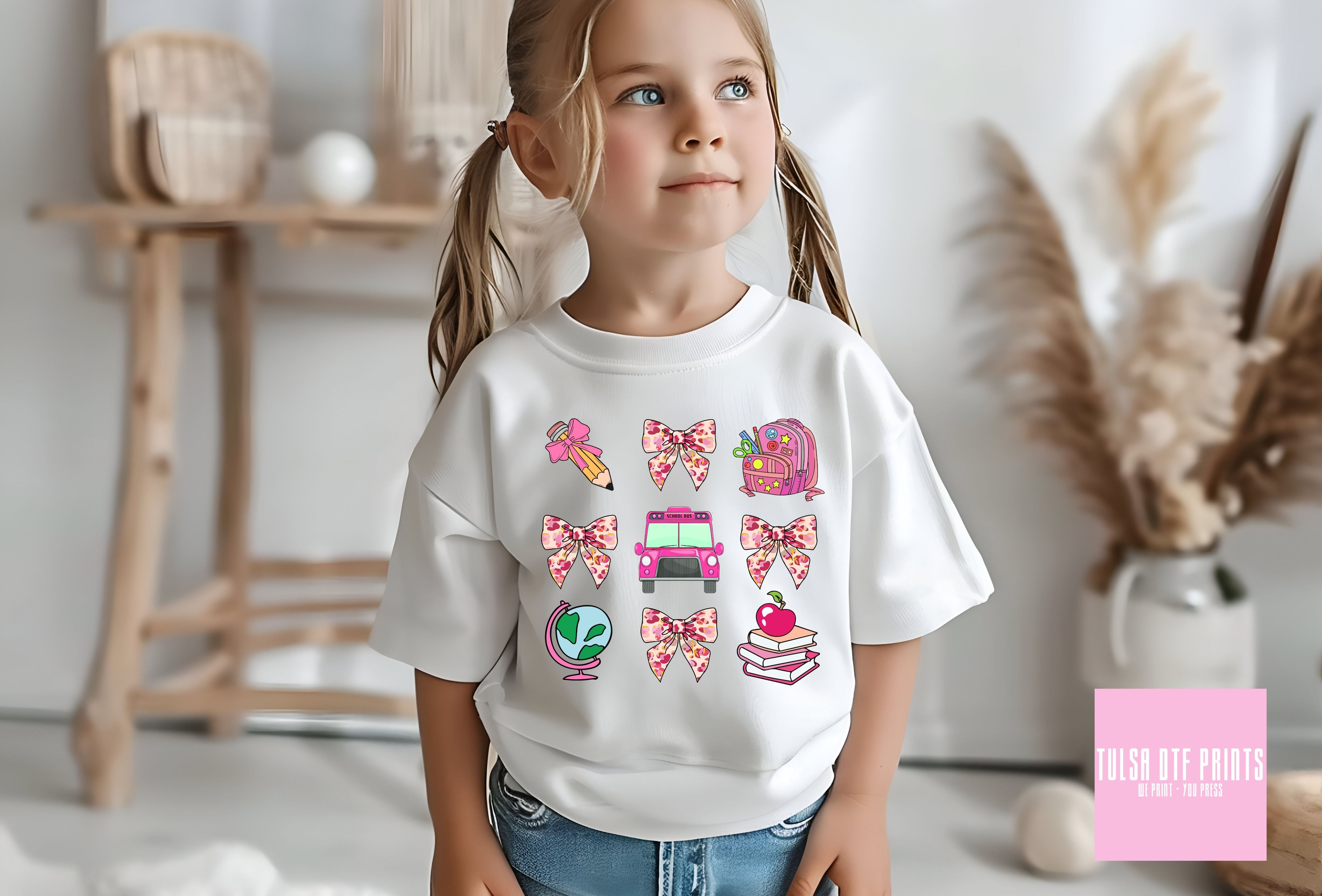 DTF PINK BACK TO SCHOOL COQUETTE COLLAGE TRANSFER – Tulsa DTF Prints