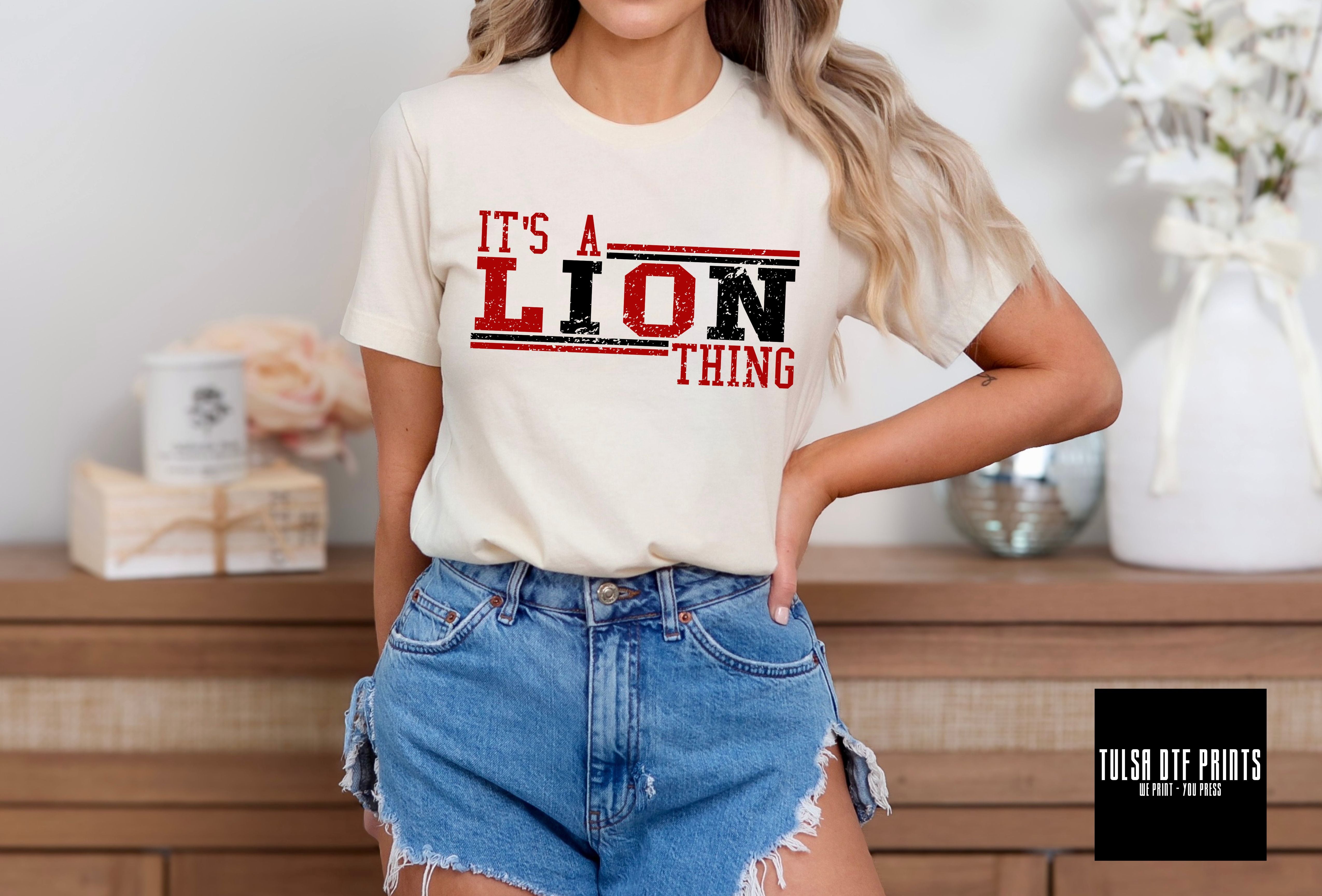 DTF IT'S A LION THING RED/BLACK TRANSFER – Tulsa DTF Prints