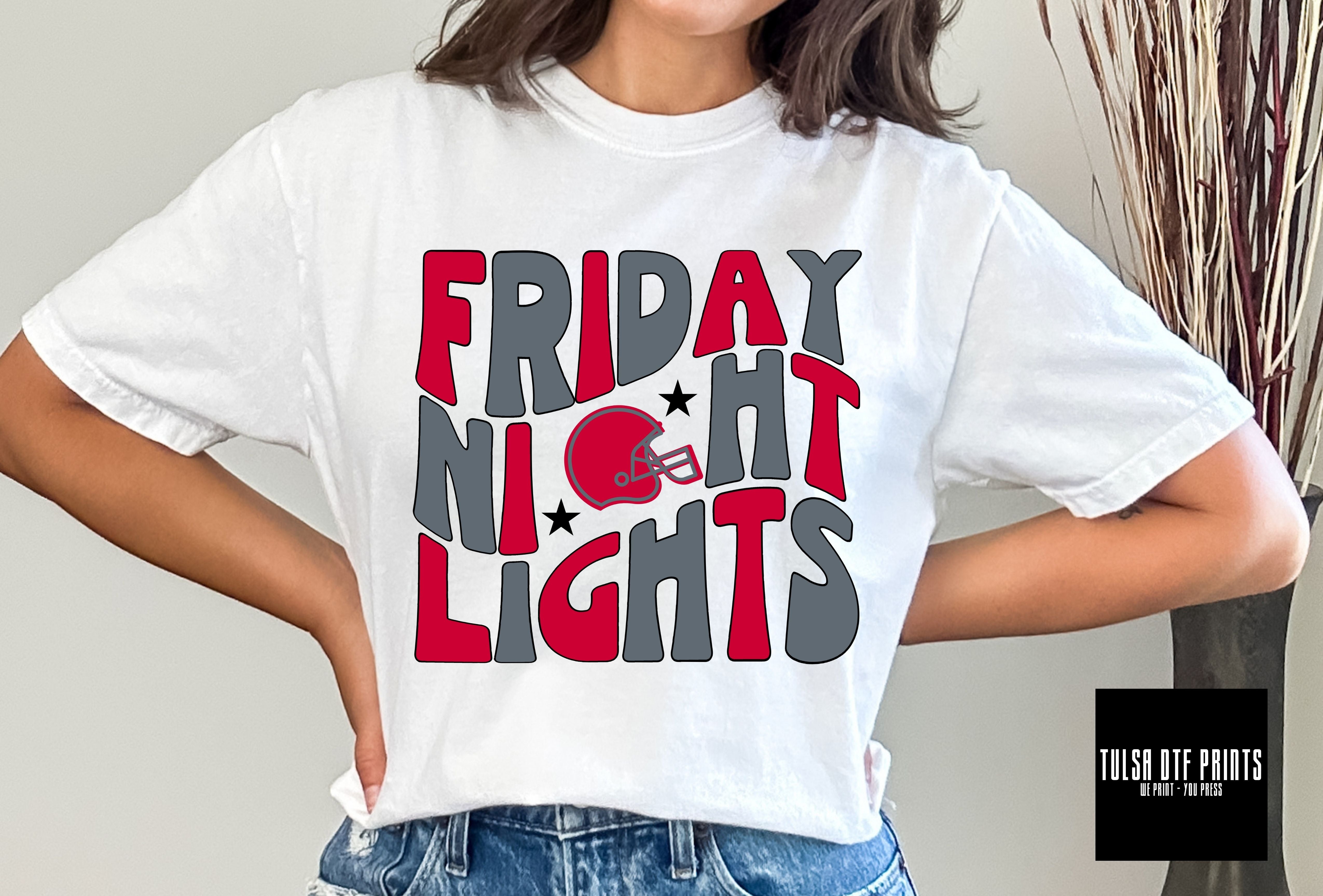 DTF FRIDAY NIGHT LIGHTS RED/GRAY TRANSFER – Tulsa DTF Prints