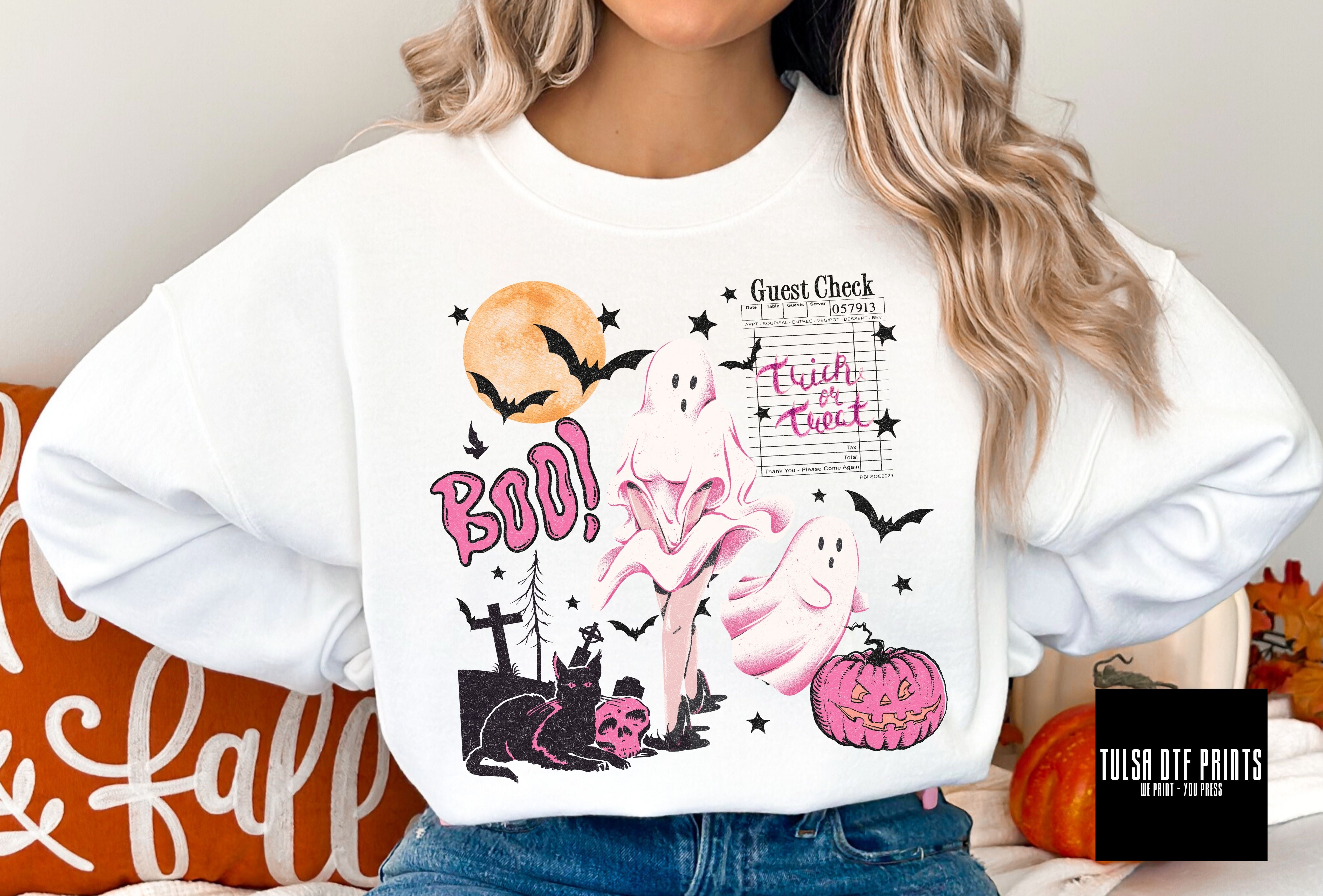 DTF BOO! GHOST TRICK OR TREAT GUEST CHECK TRANSFER – Tulsa DTF Prints