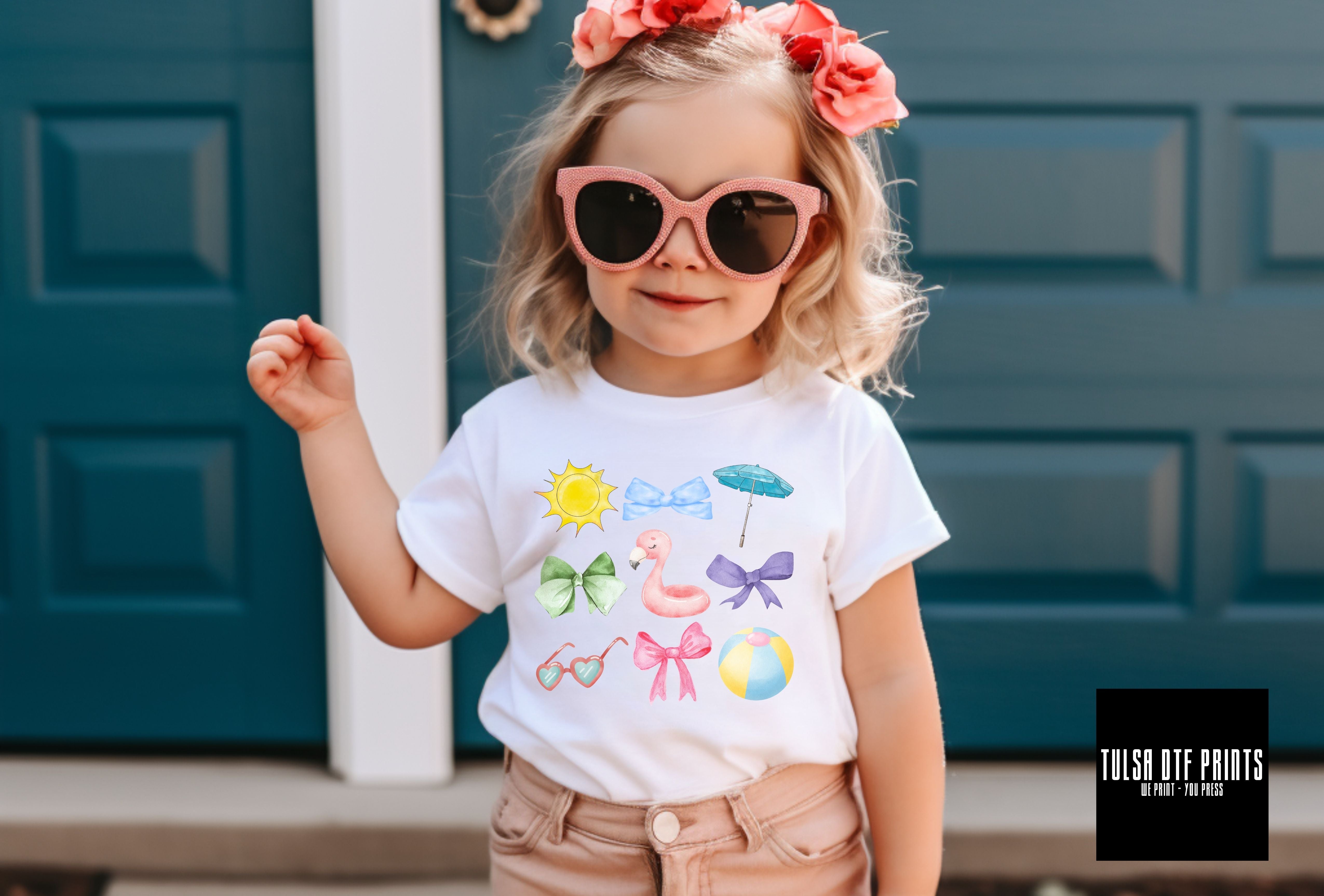 DTF POOL DAY WATERCOLOR COLLAGE TRANSFER – Tulsa DTF Prints