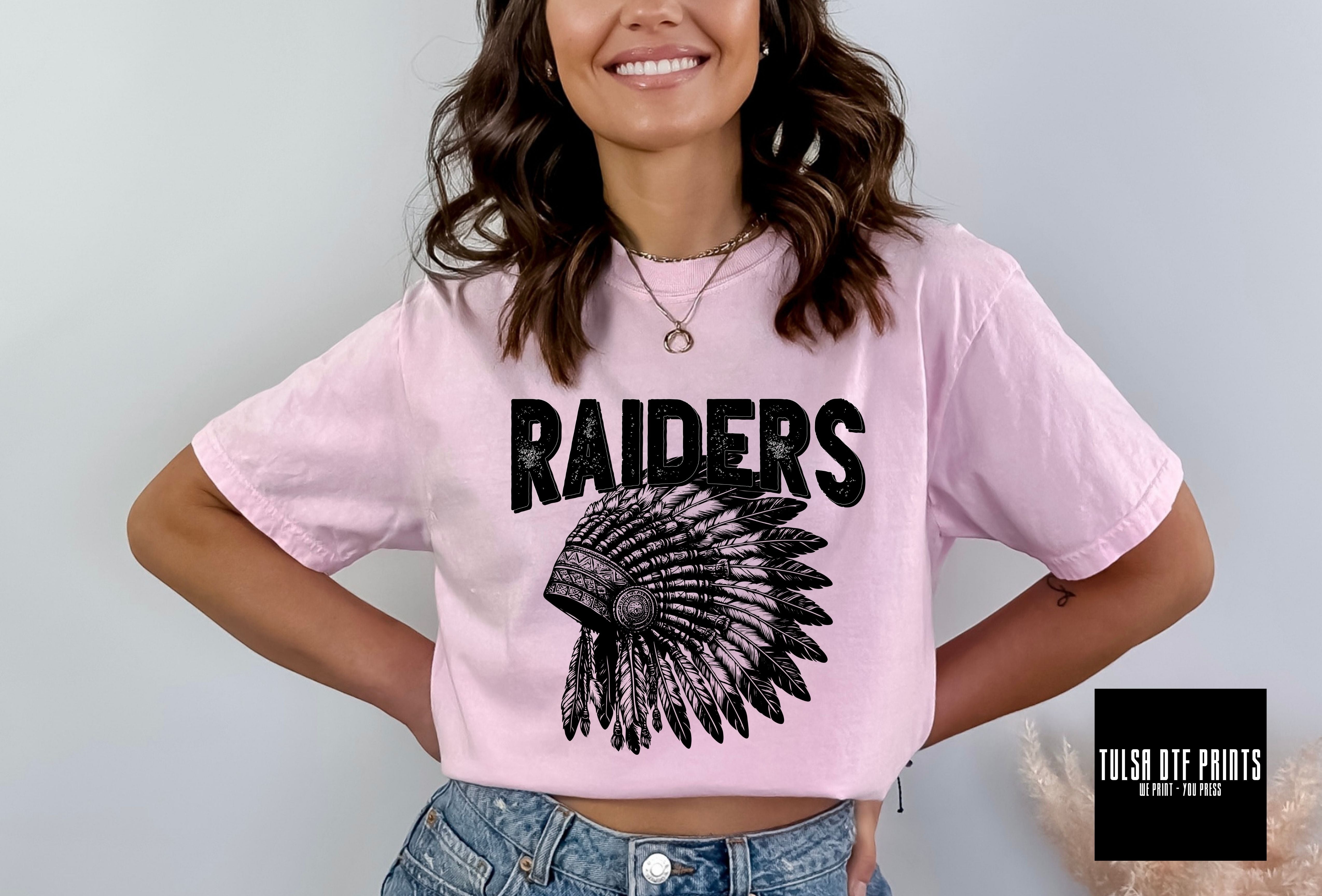 DTF RAIDERS BLACK & WHITE MASCOT TRANSFER – Tulsa DTF Prints