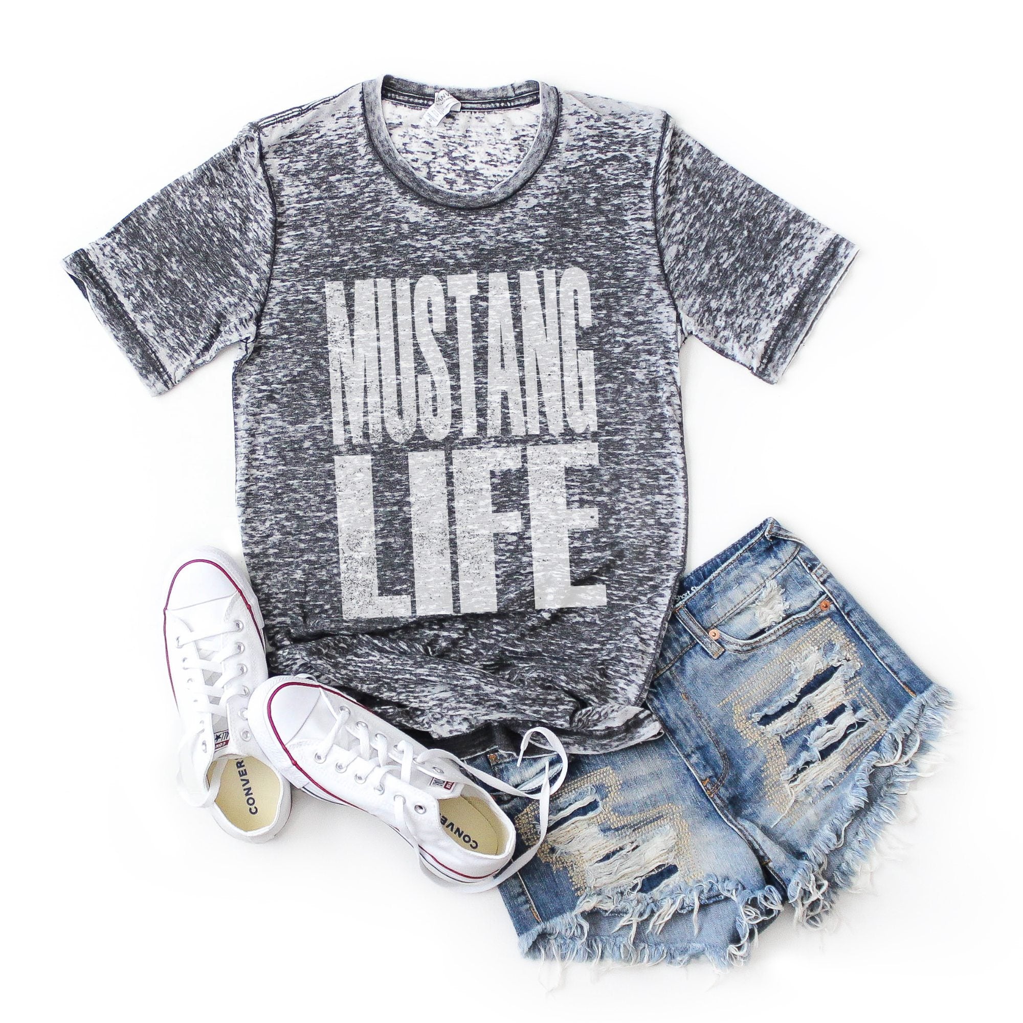 DTF MUSTANG LIFE Super Faded Distressed transfer – Tulsa DTF Prints