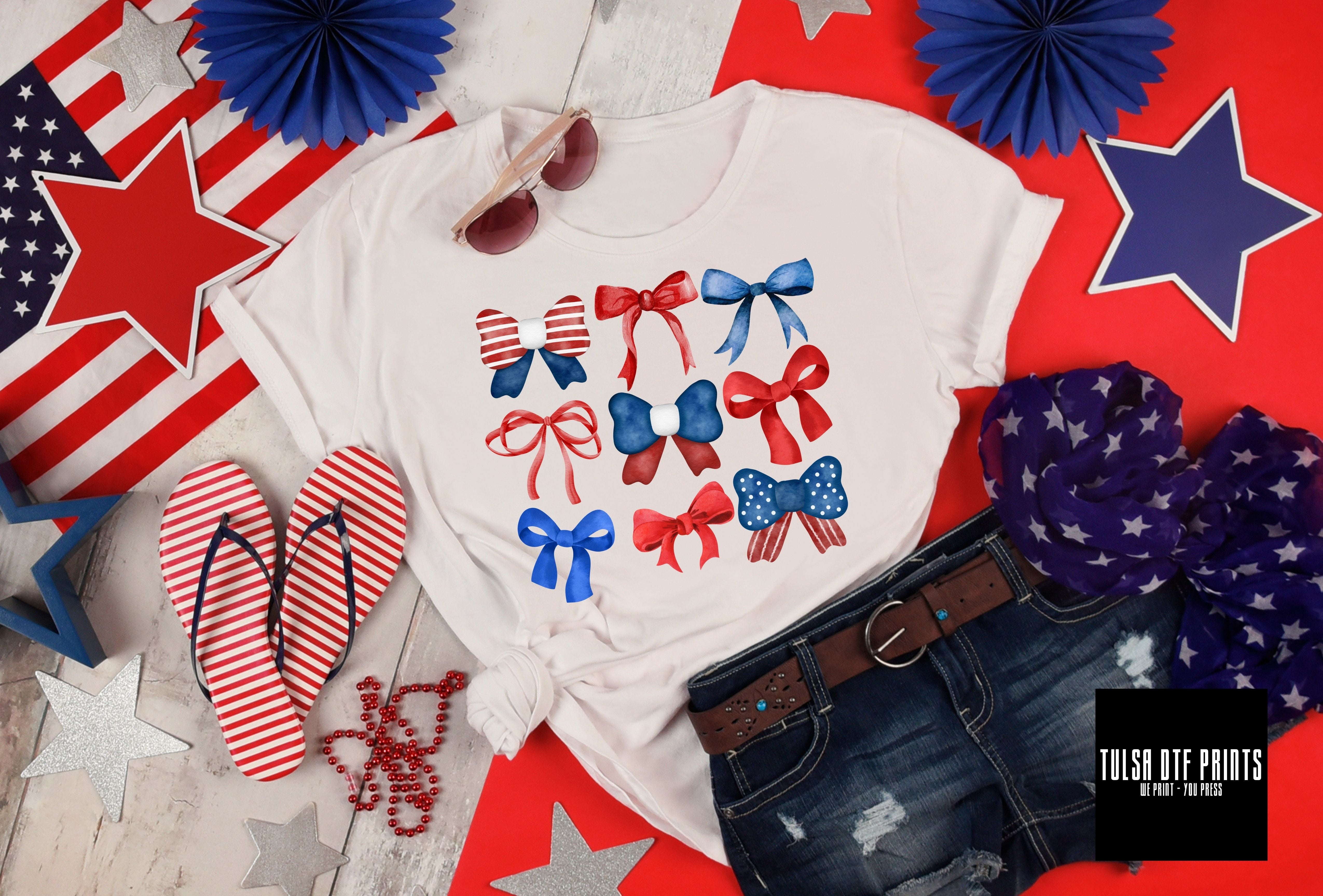 DTF FOURTH OF JULY COQUETTE BOW TRANSFER – Tulsa DTF Prints