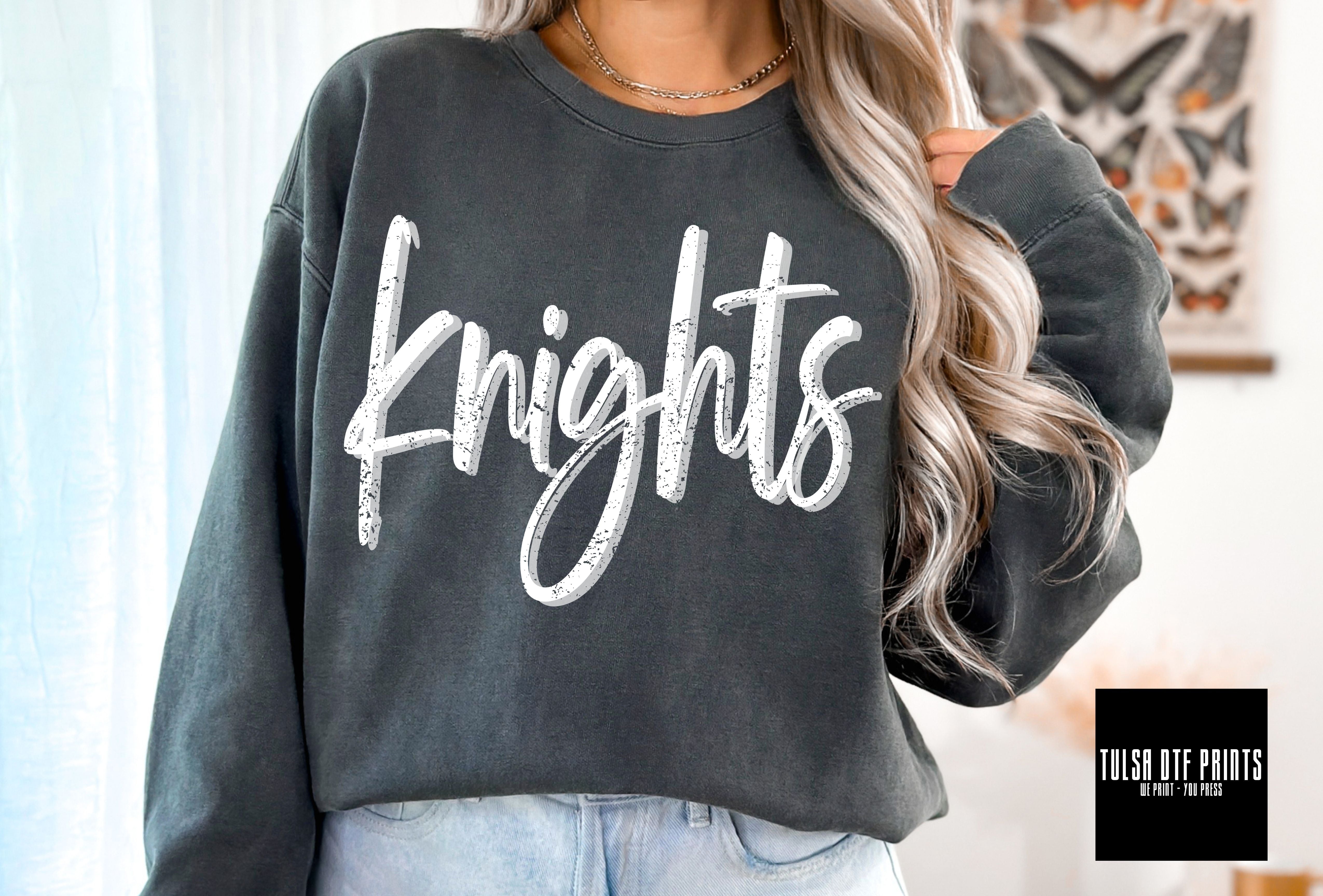 DTF KNIGHTS CURSIVE SHADOW GAME DAY TRANSFER – Tulsa DTF Prints