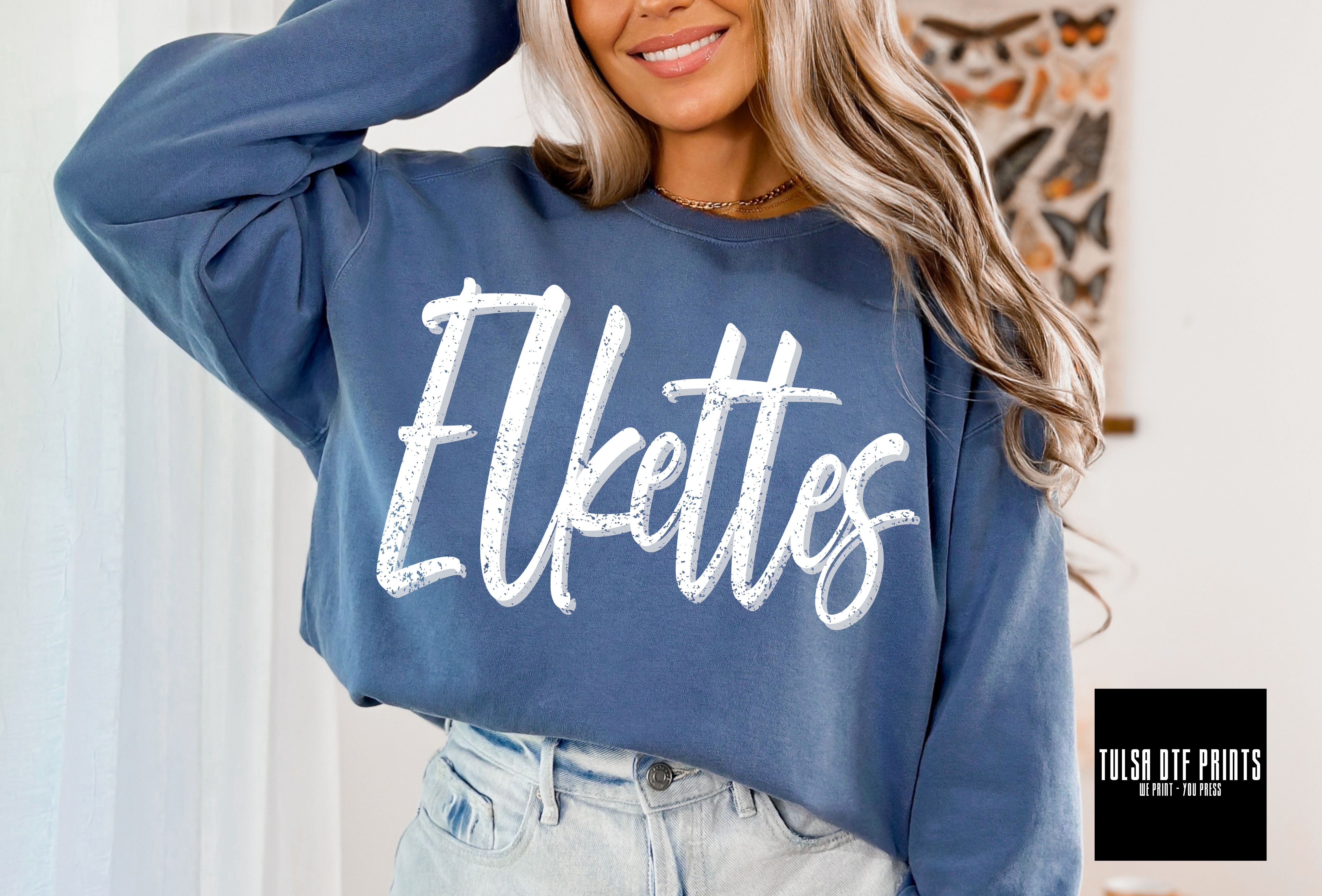 DTF ELKETTES CURSIVE SHADOW GAME DAY TRANSFER – Tulsa DTF Prints