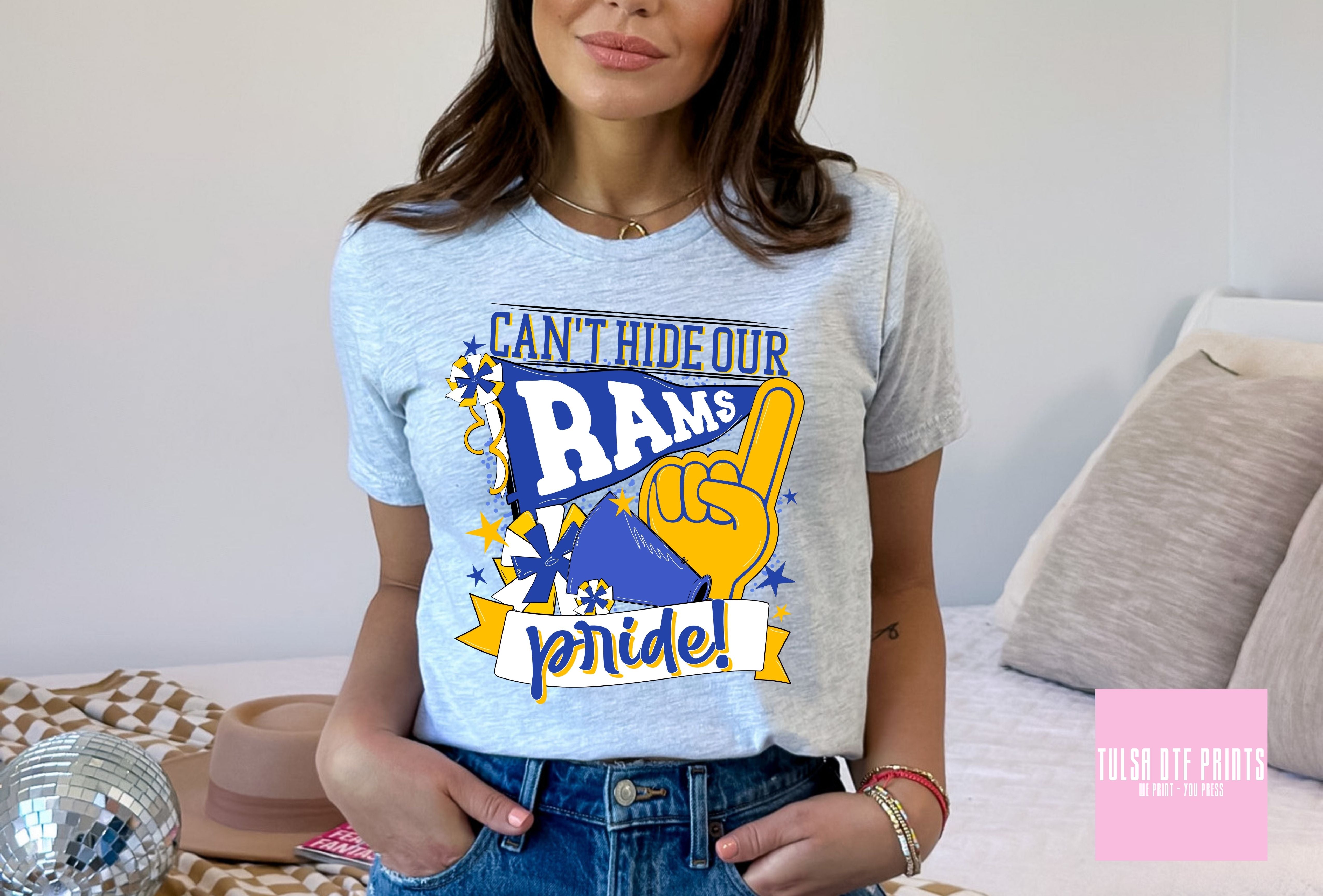 DTF RAMS PRIDE ROYAL/YELLOW GAME DAY TRANSFER – Tulsa DTF Prints