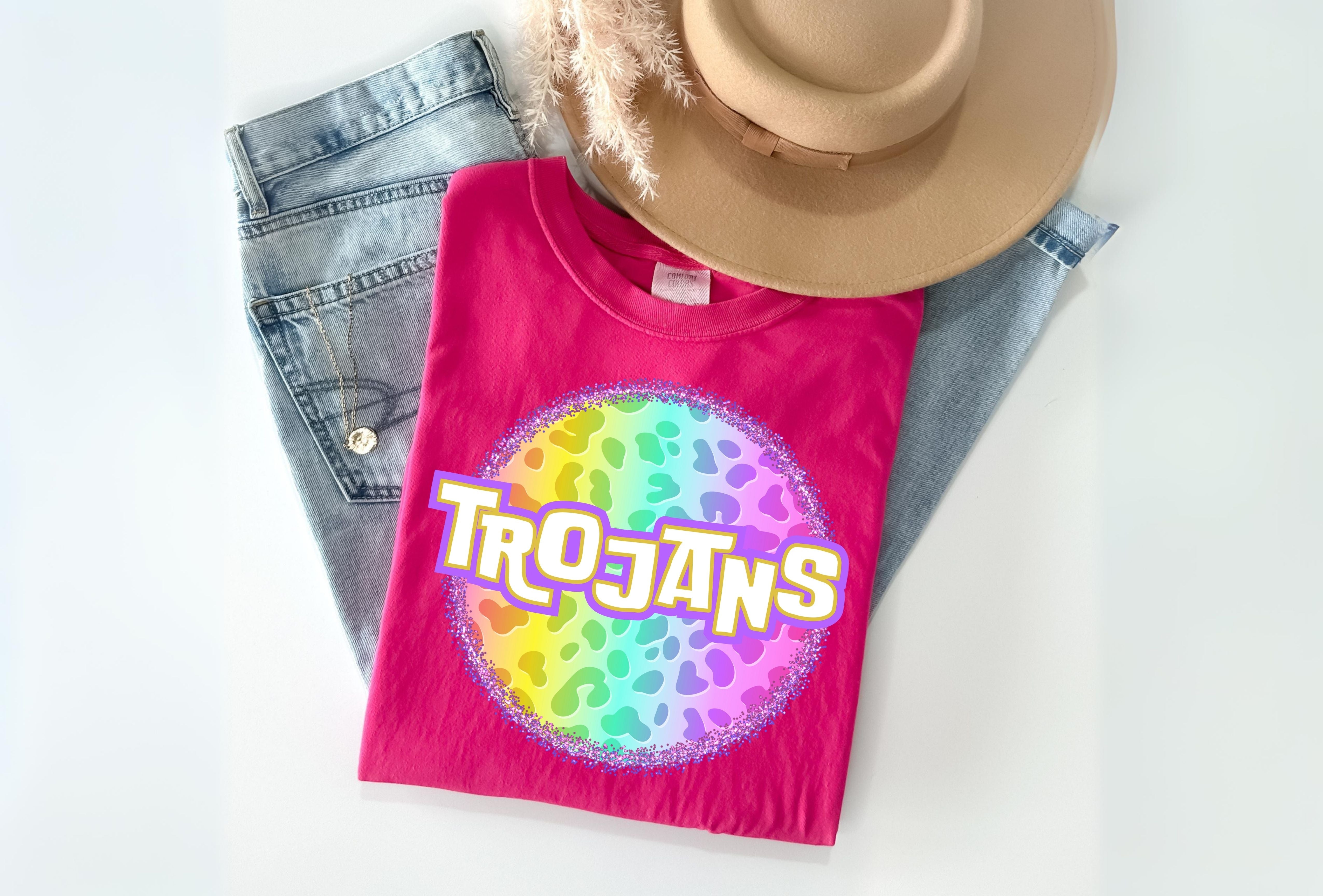 DTF TROJANS BRIGHT NEON LEO MASCOT TRANSFER – Tulsa DTF Prints