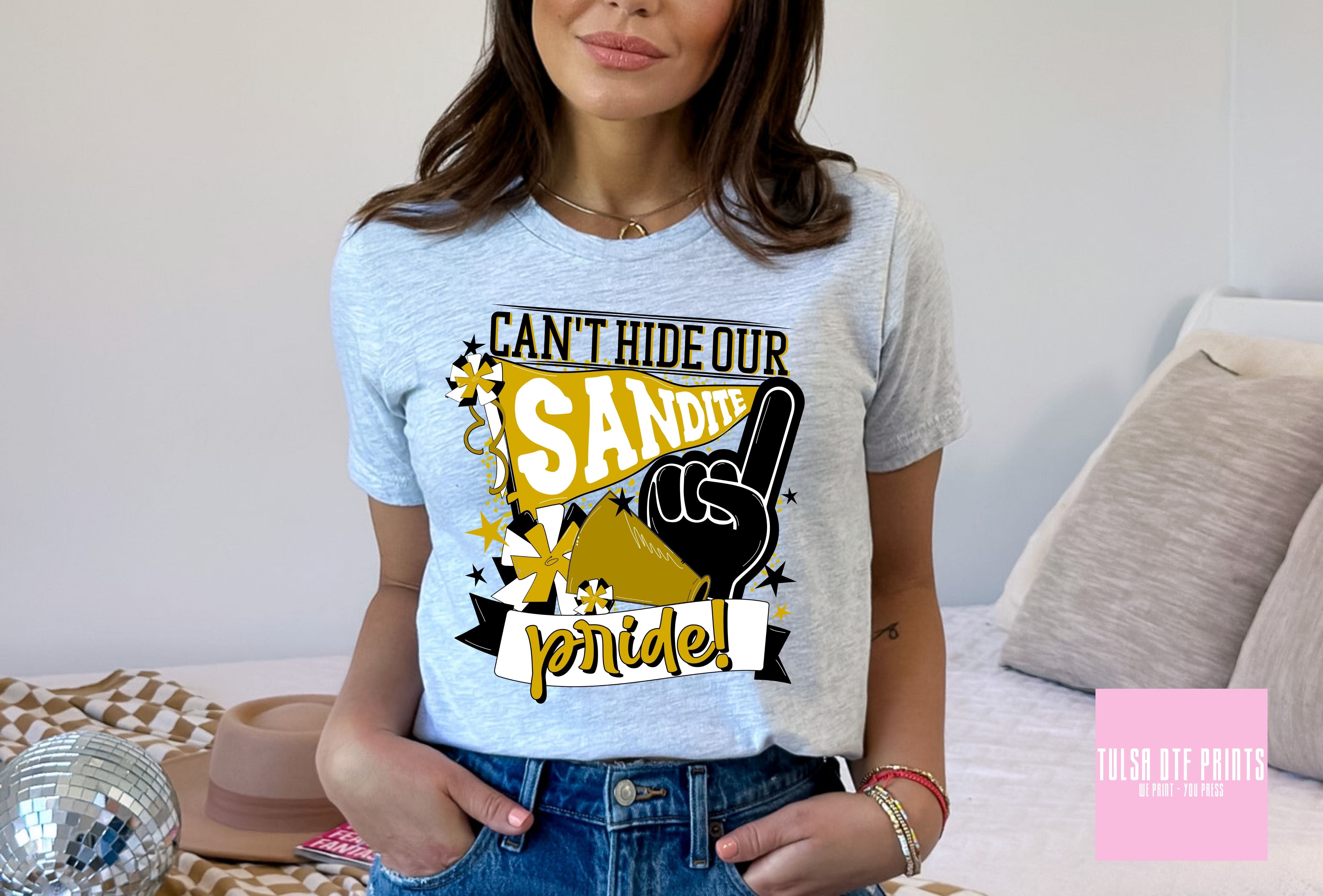 DTF SANDITE PRIDE GOLD/BLK GAME DAY TRANSFER – Tulsa DTF Prints
