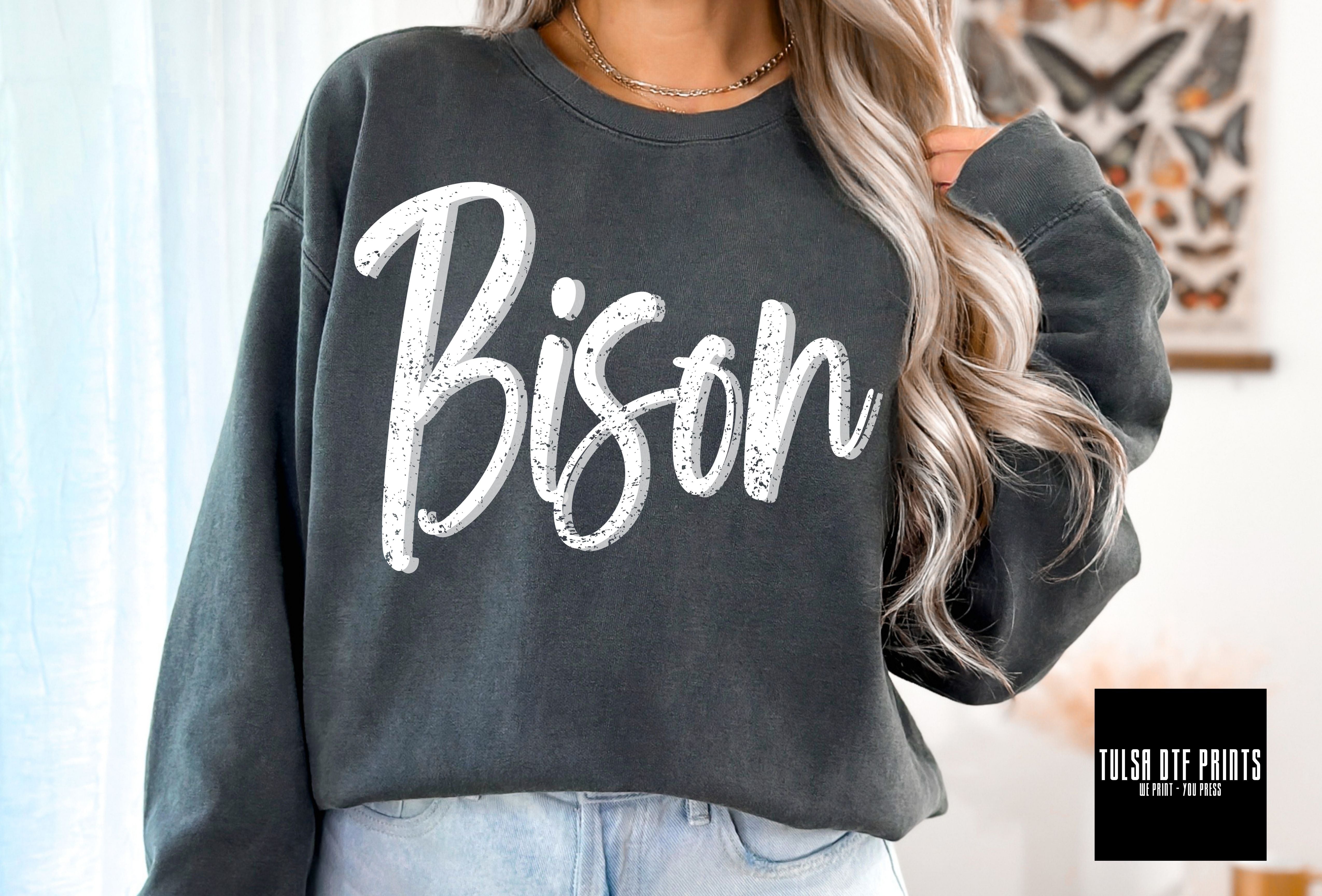 DTF BISON CURSIVE SHADOW GAME DAY TRANSFER – Tulsa DTF Prints