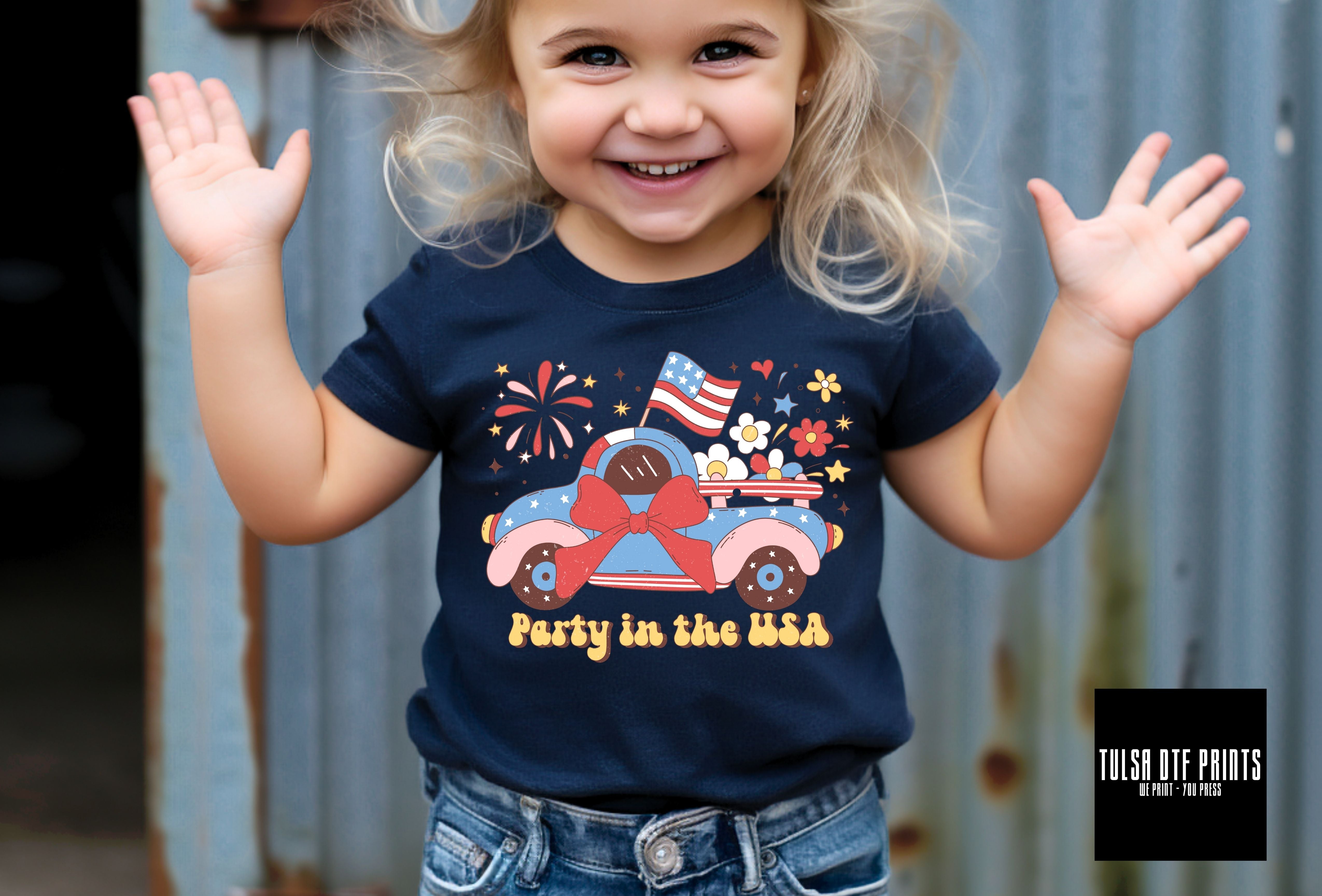 DTF PARTY IN THE U.S.A CUTE CAR TRANSFER – Tulsa DTF Prints