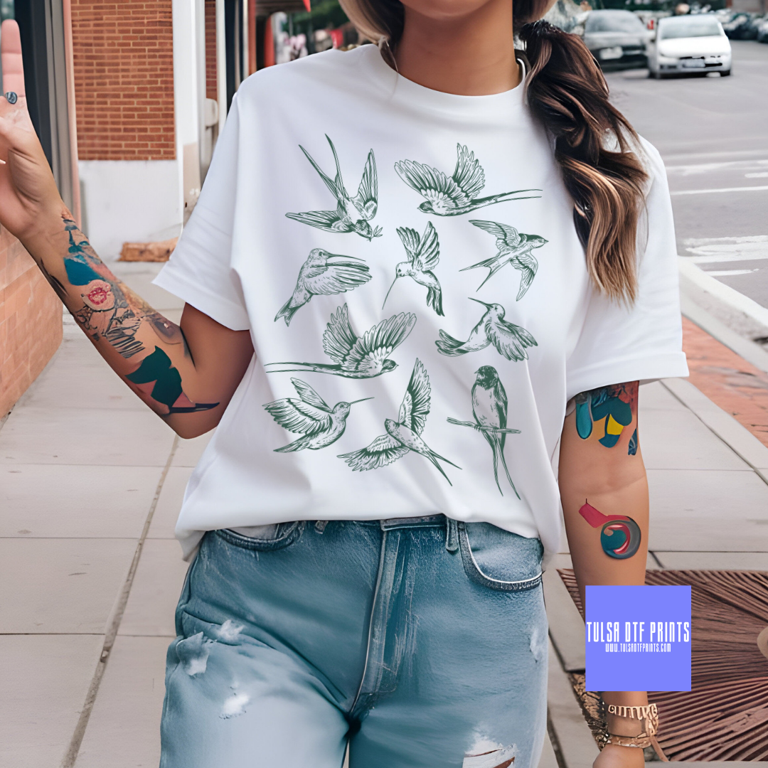 DTF VINTAGE STYLE HUMMINGBIRDS TRANSFER – Tulsa DTF Prints