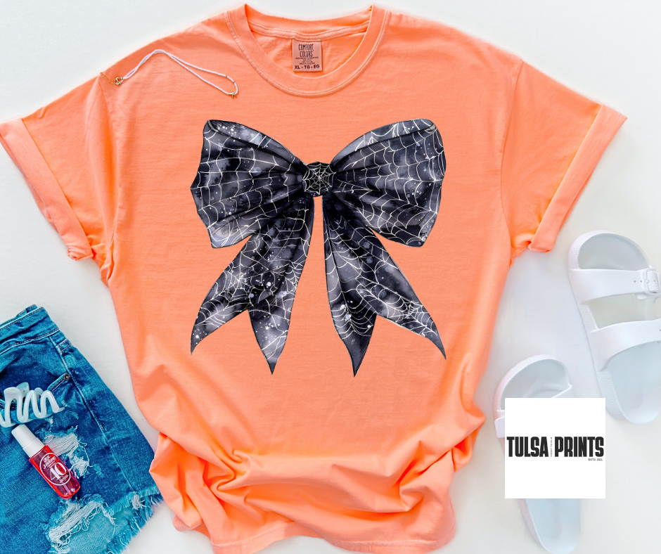 DTF BLACK WEBBED BOW TRANSFER – Tulsa DTF Prints