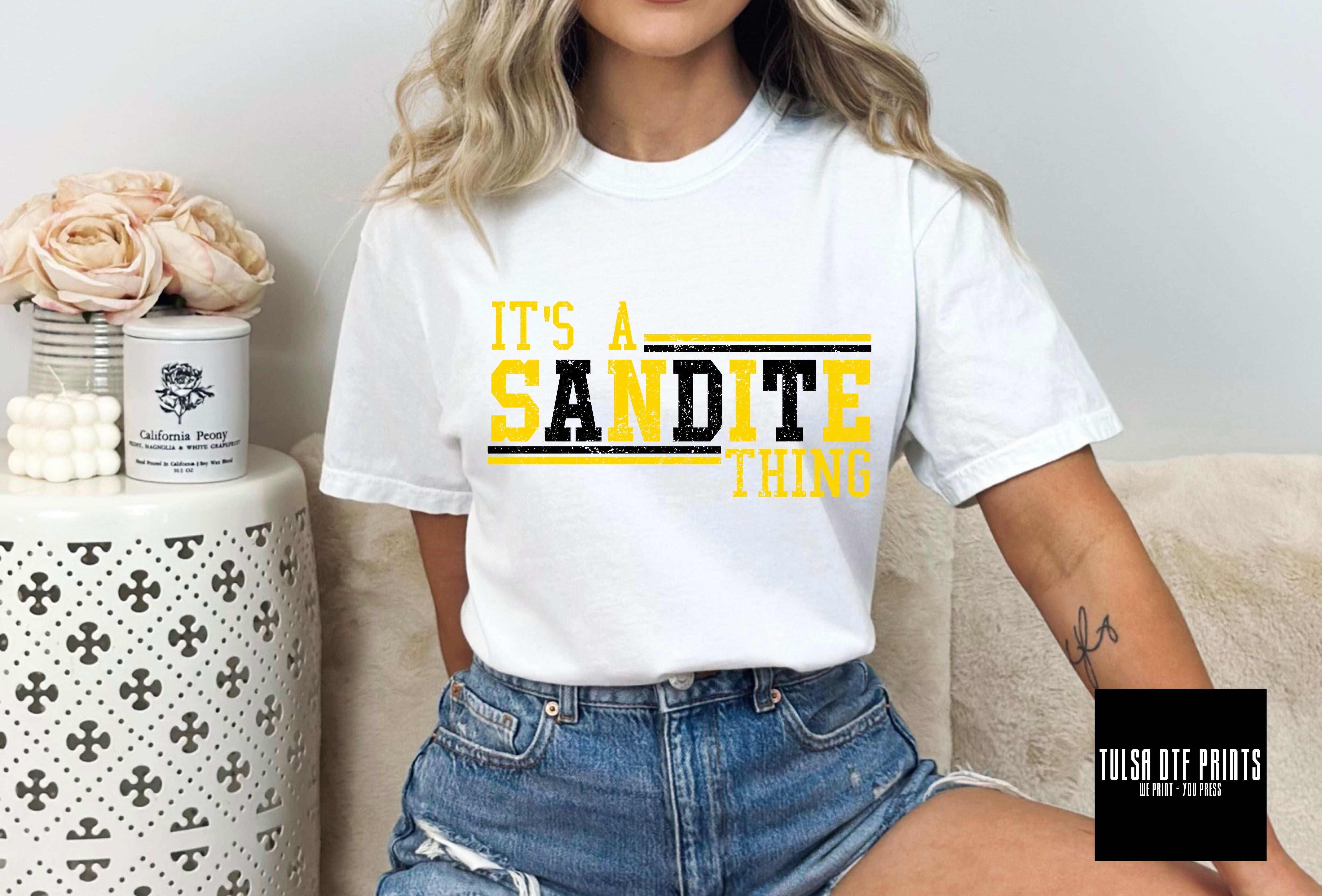 DTF IT'S A SANDITE THING YELLOW/BLACK TRANSFER – Tulsa DTF Prints