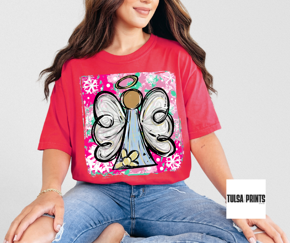 DTF CHRISTMAS ANGEL BRUSH TRANSFER – Tulsa DTF Prints
