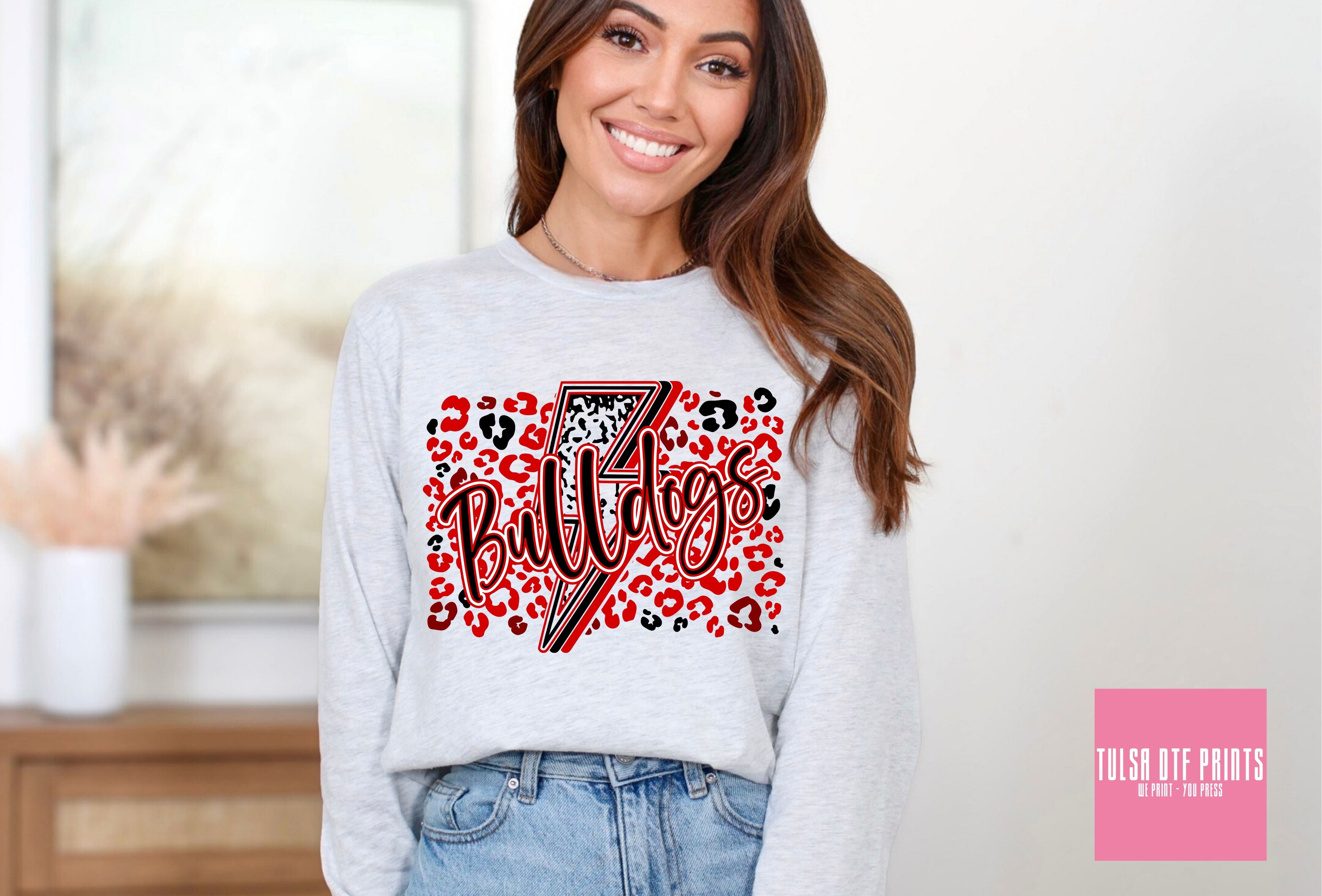 DTF BULLDOGS BLK/RED LB & LEO GAME DAY MASCOT TRANSFER – Tulsa DTF Prints