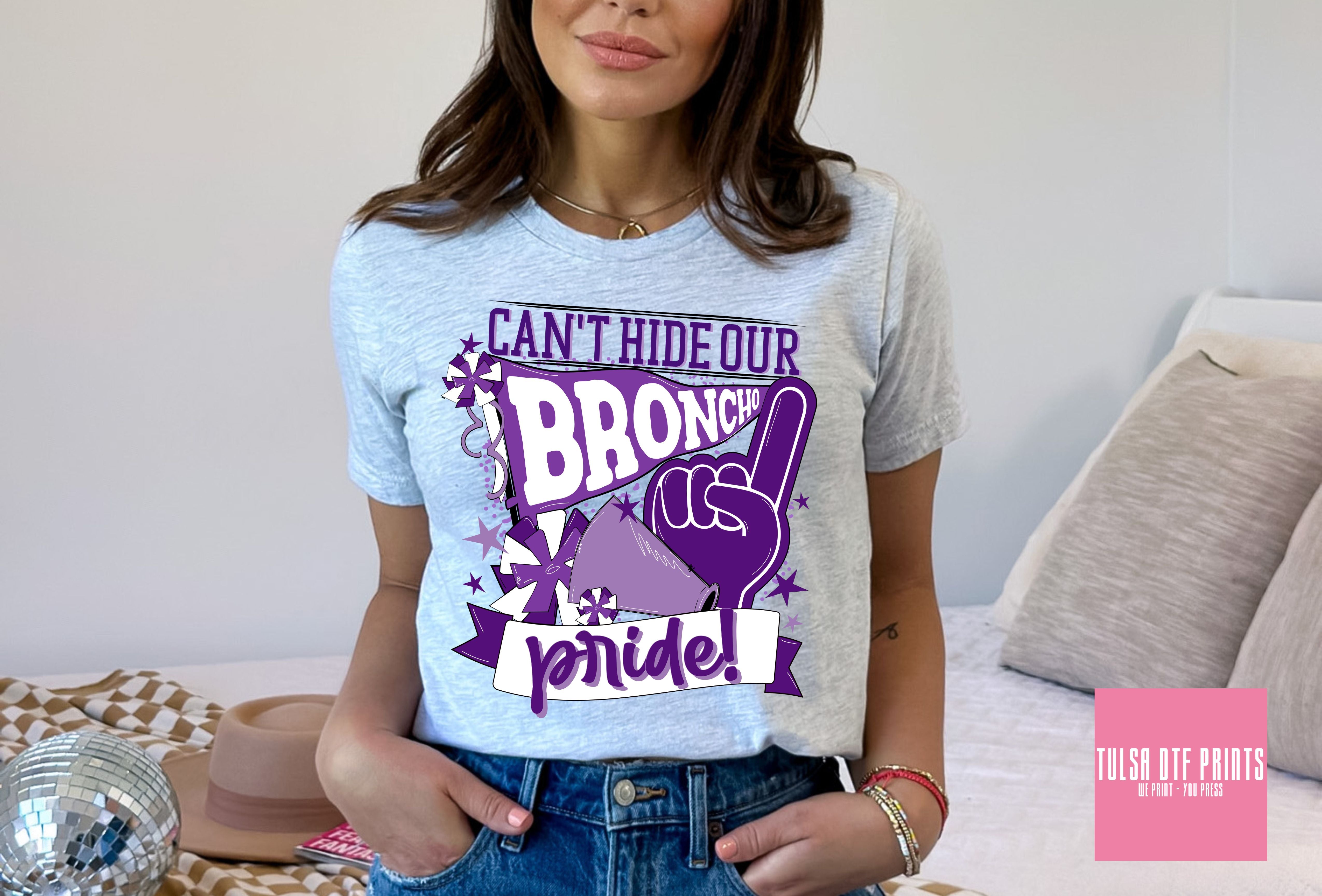DTF BRONCHO PRIDE PURPLE/WH GAME DAY TRANSFER – Tulsa DTF Prints