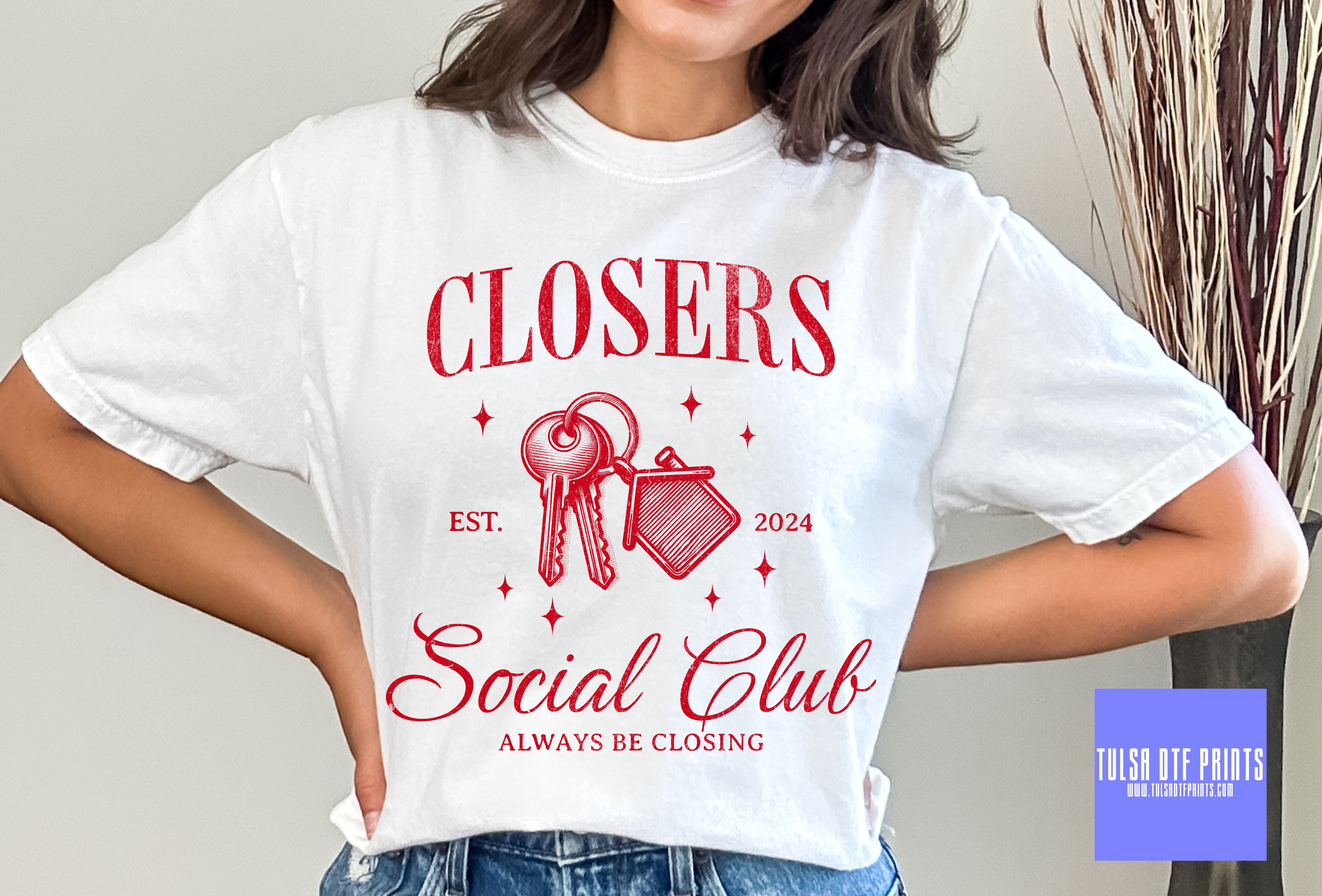 DTF CLOSERS SOCIAL CLUB RED TRANSFER – Tulsa DTF Prints