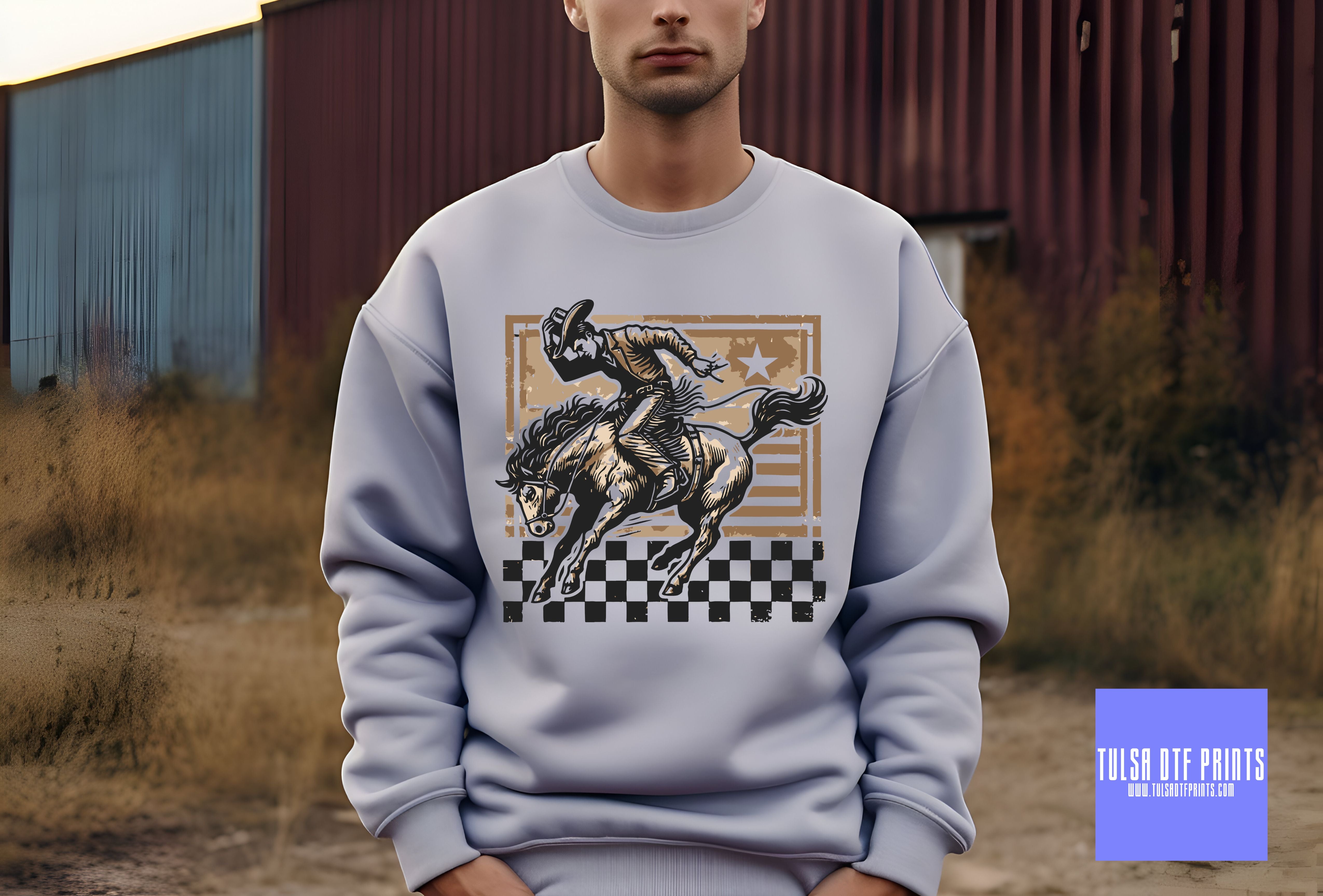 DTF COWBOY HORSE RIDER TRANSFER – Tulsa DTF Prints