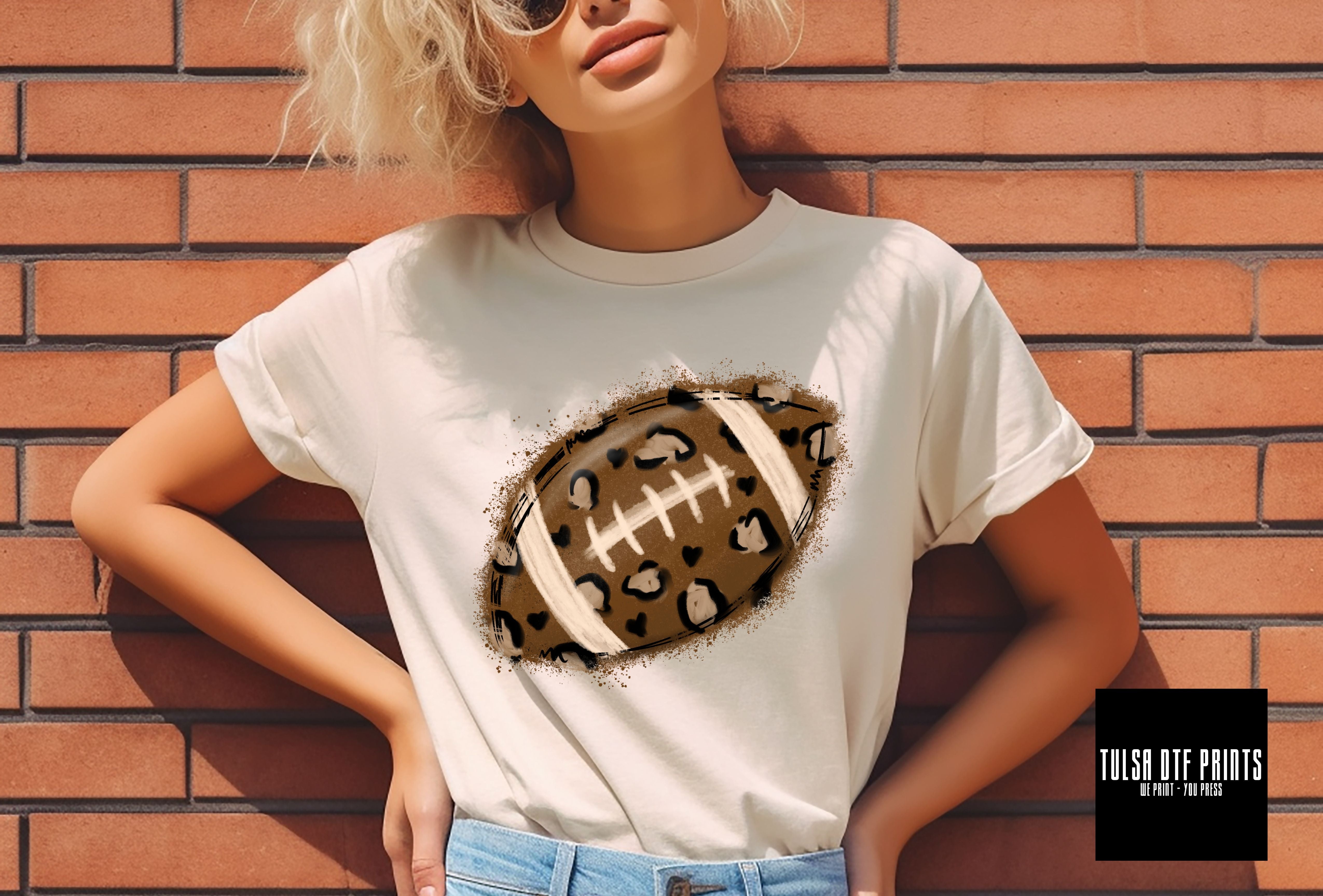 DTF FOOTBALL LEOPARD PRINT TRANSFER – Tulsa DTF Prints