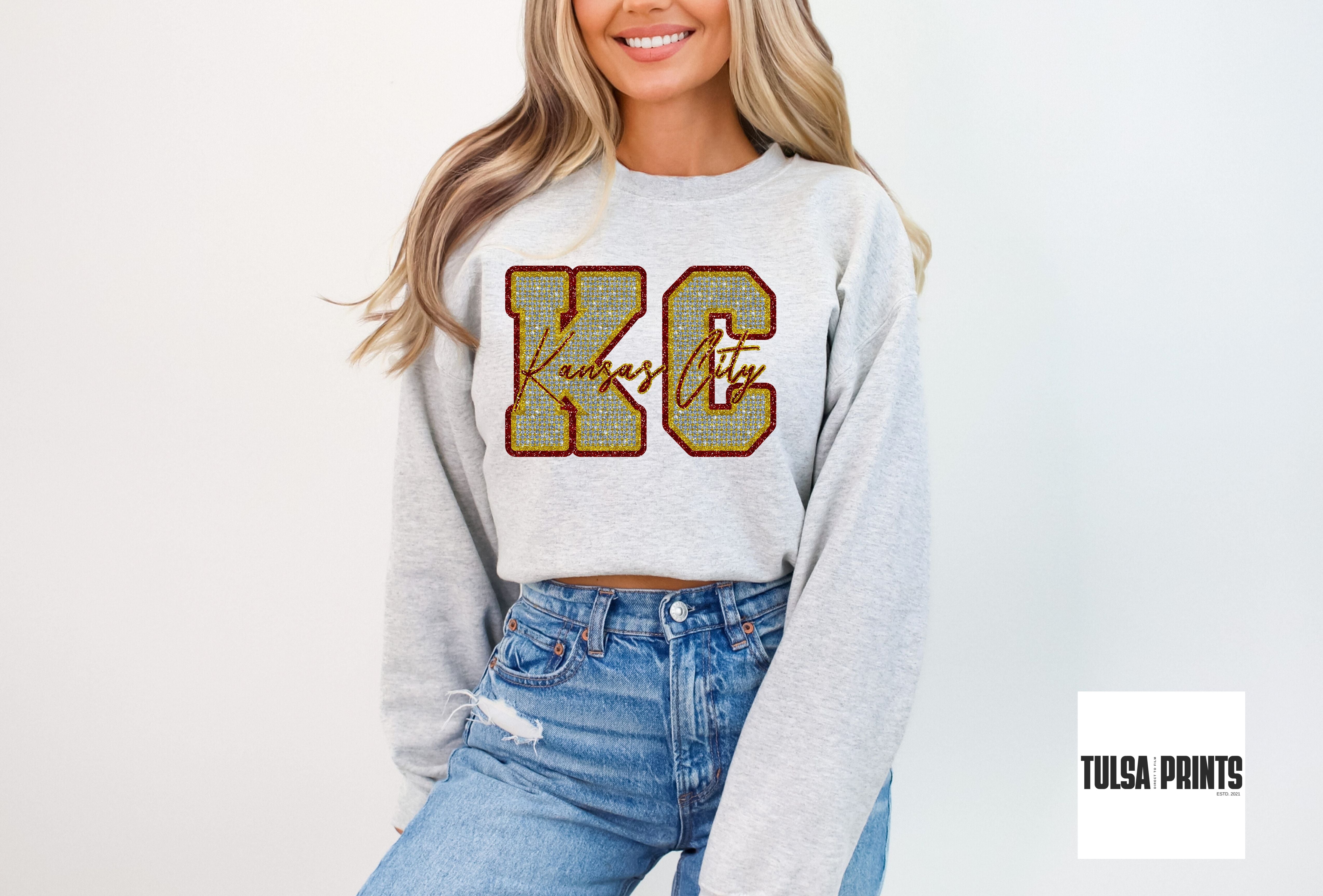 DTF GLITTER RHINESTONE KC TRANSFER – Tulsa DTF Prints