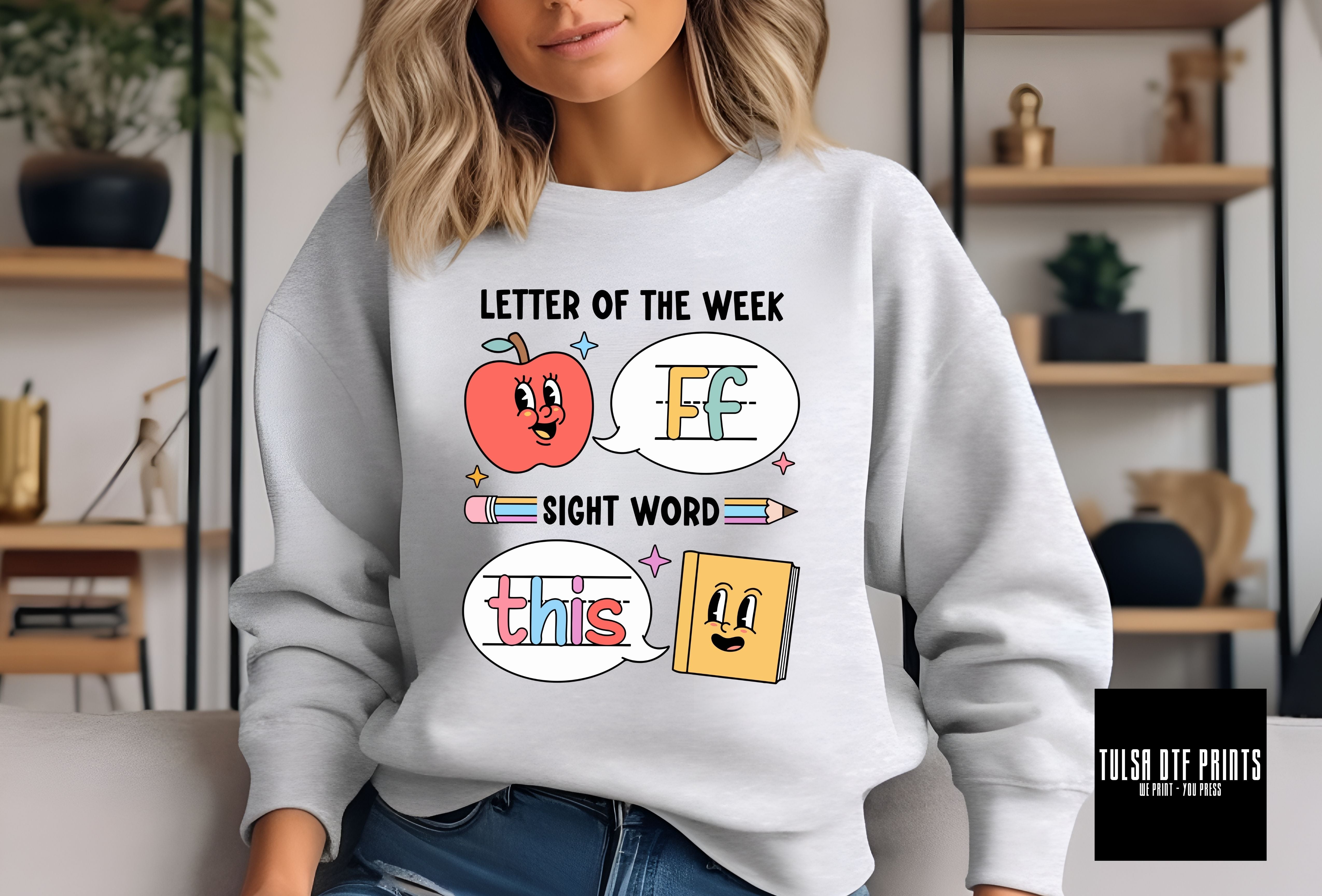 DTF LETTER OF THE WEEK TRANSFER – Tulsa DTF Prints