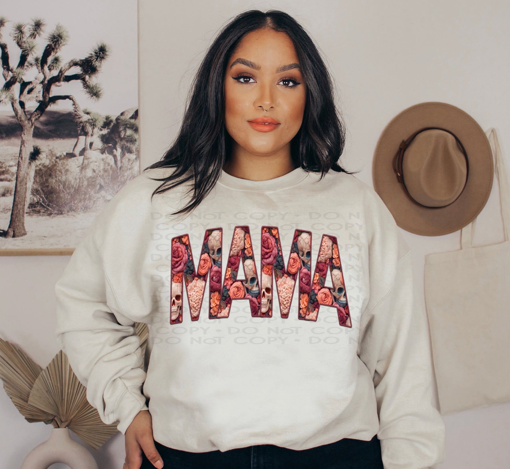 DTF MAMA SKULL FAUX EMBROIDERY FALL TRANSFER – Tulsa DTF Prints