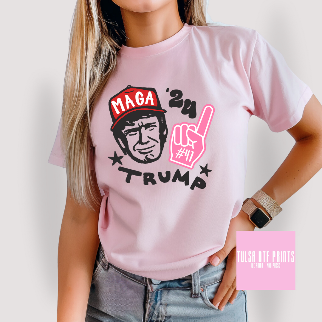 TRUMP W/ FAN FINGER DTF – Tulsa DTF Prints