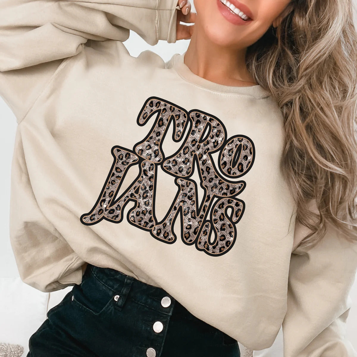 DTF TROJANS SHADOW OUTLINE LEOPARD TRANSFER – Tulsa DTF Prints