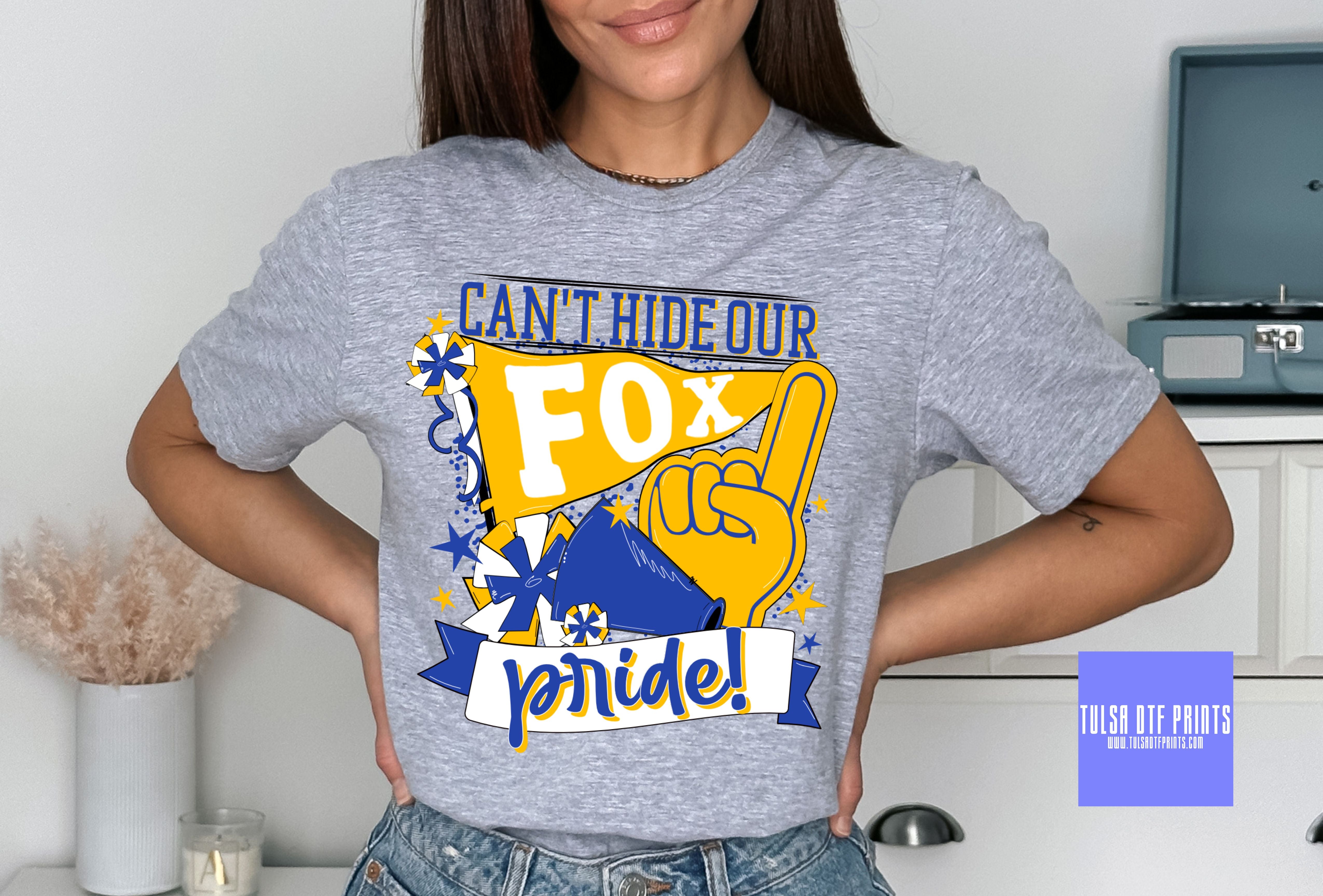 DTF FOX PRIDE BLUE/GOLD GAME DAY TRANSFER – Tulsa DTF Prints