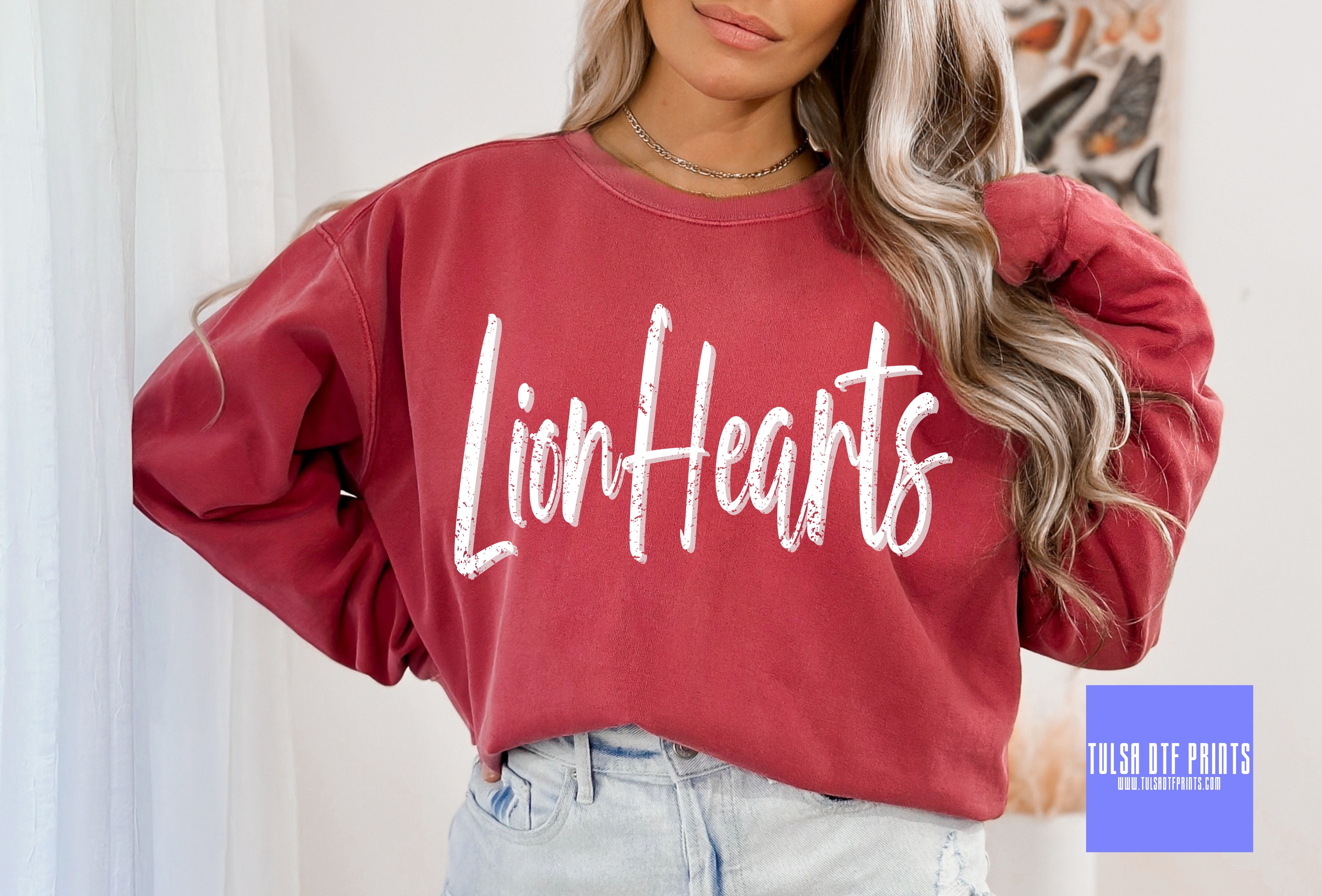 DTF LIONHEARTS CURSIVE SHADOW GAME DAY TRANSFER – Tulsa DTF Prints