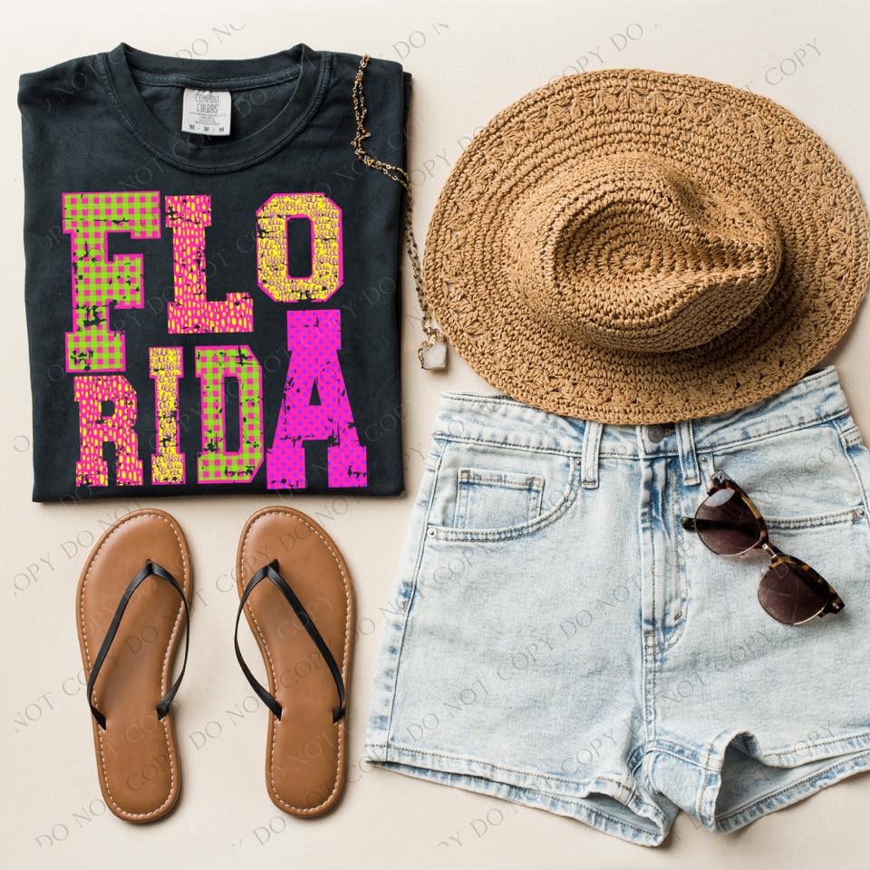 DTF FLORIDA NEON PATTERNED TRANSFER – Tulsa DTF Prints