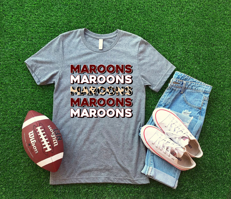 DTF MAROONS WHITE/MAROON LEO STACKED TRANSFER – Tulsa DTF Prints