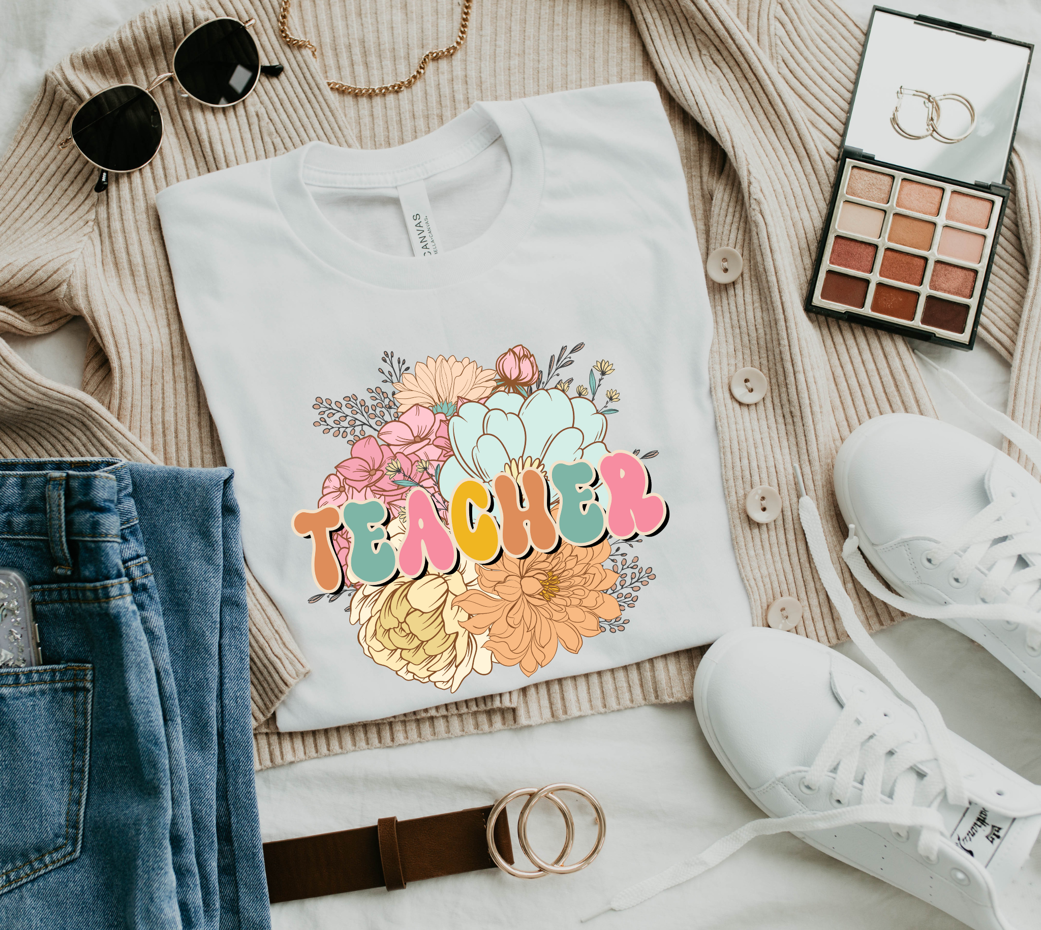 DTF TEACHER SPRING FLORAL TRANSFER – Tulsa DTF Prints