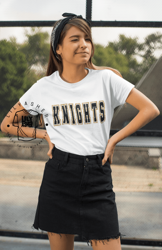 DTF KNIGHTS BLACK/GOLD TRANSFER – Tulsa DTF Prints