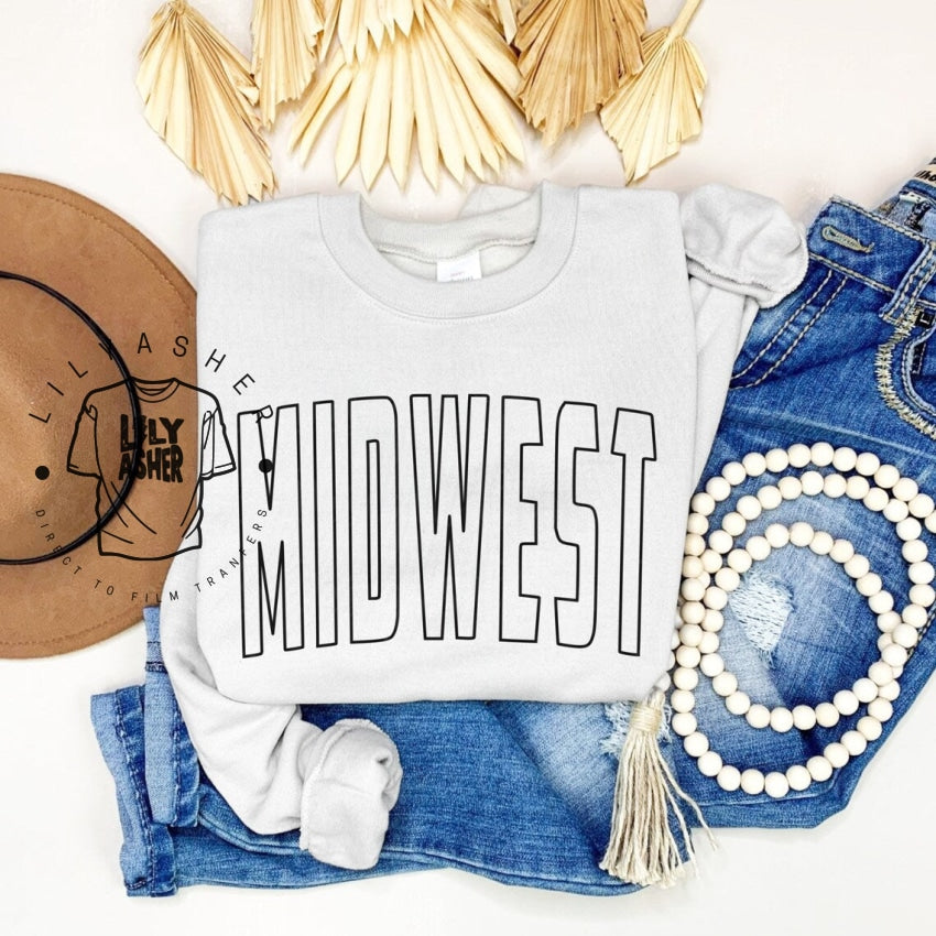 DTF MIDWEST OUTLINE TRANSFER – Tulsa DTF Prints