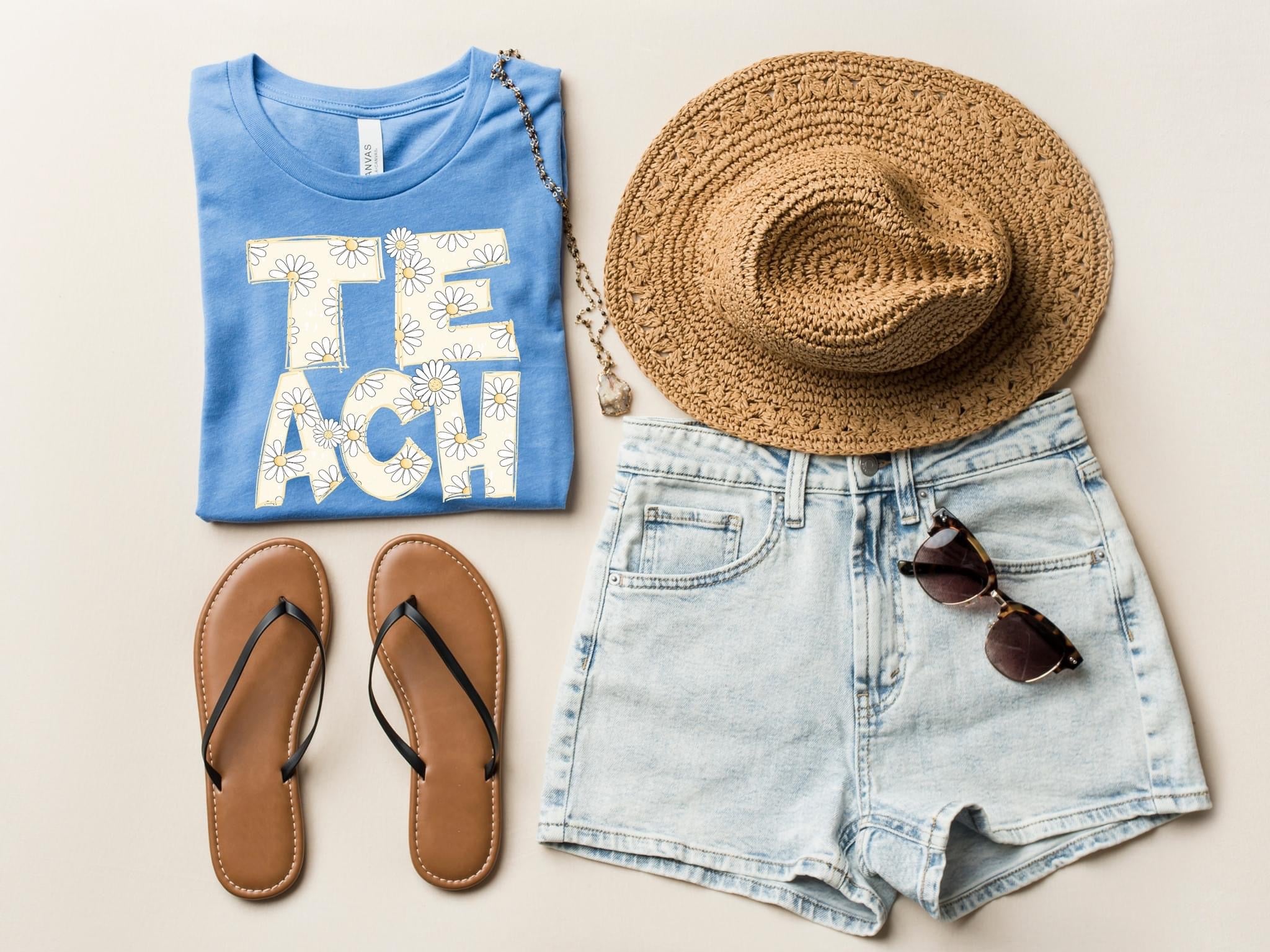 DTF TEACH YELLOW DAISY TRANSFER – Tulsa DTF Prints